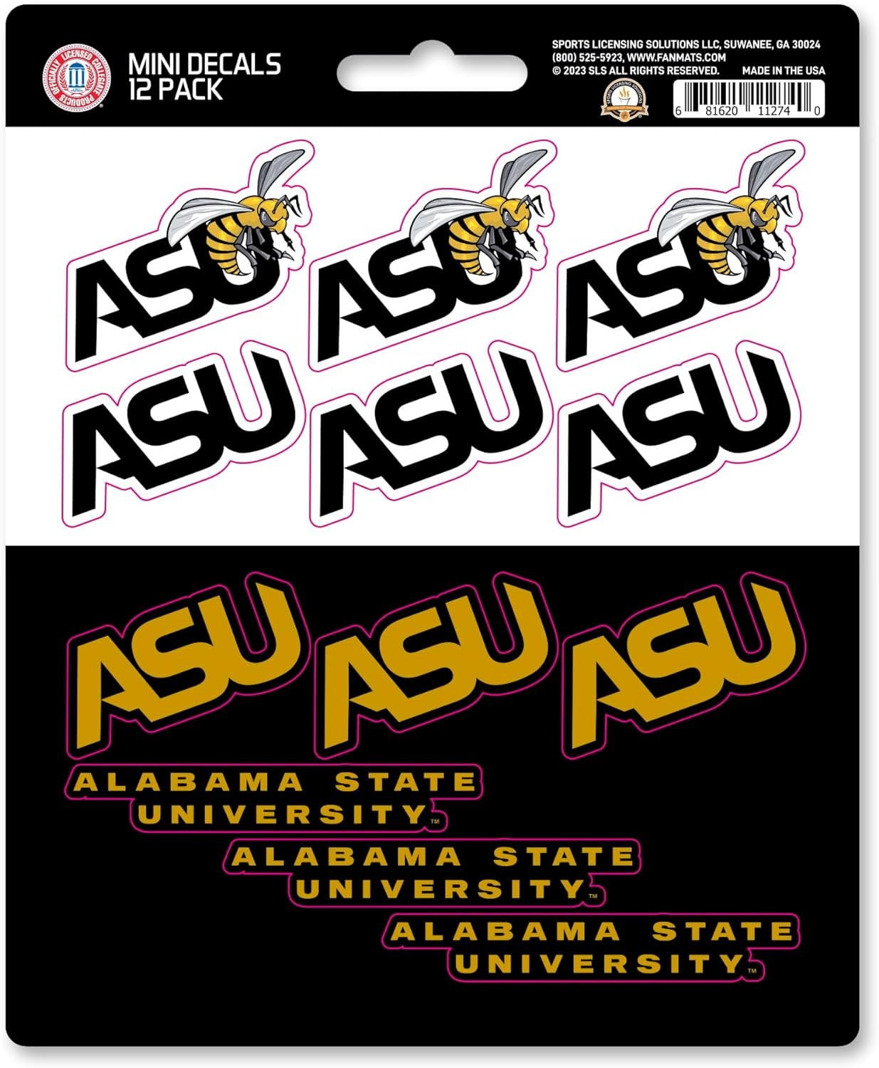 Alabama State University Hornets 12-Piece Mini Decal Sticker Set, 5x6 ...