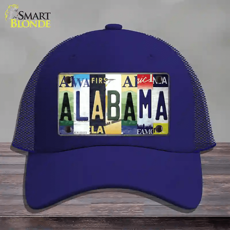 Alabama Strip Art Novelty License Plate Hat Tag Mesh Royal Blue ...