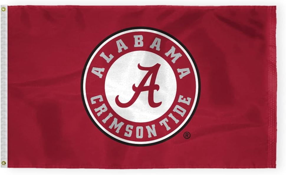 Alabama University Football Crimson Tide Circle A Logo Flags - 3x5 Ft ...