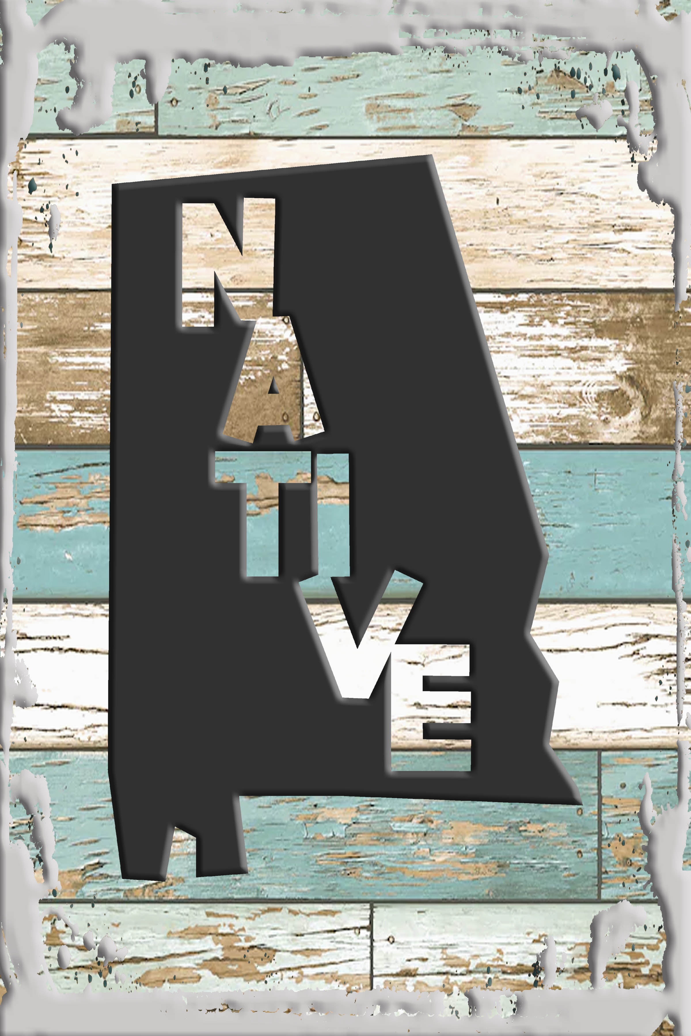 Alabama native caps state map home hometown love White Wall Art Decor ...