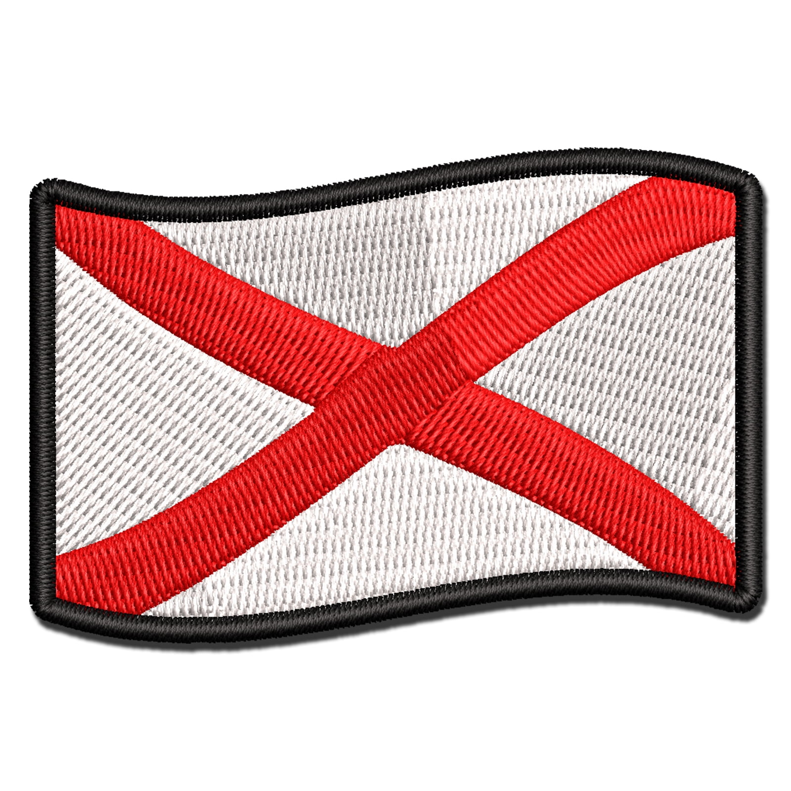 Alabama with Waving Flag Cute Applique Multi-Color Embroidered Hook ...