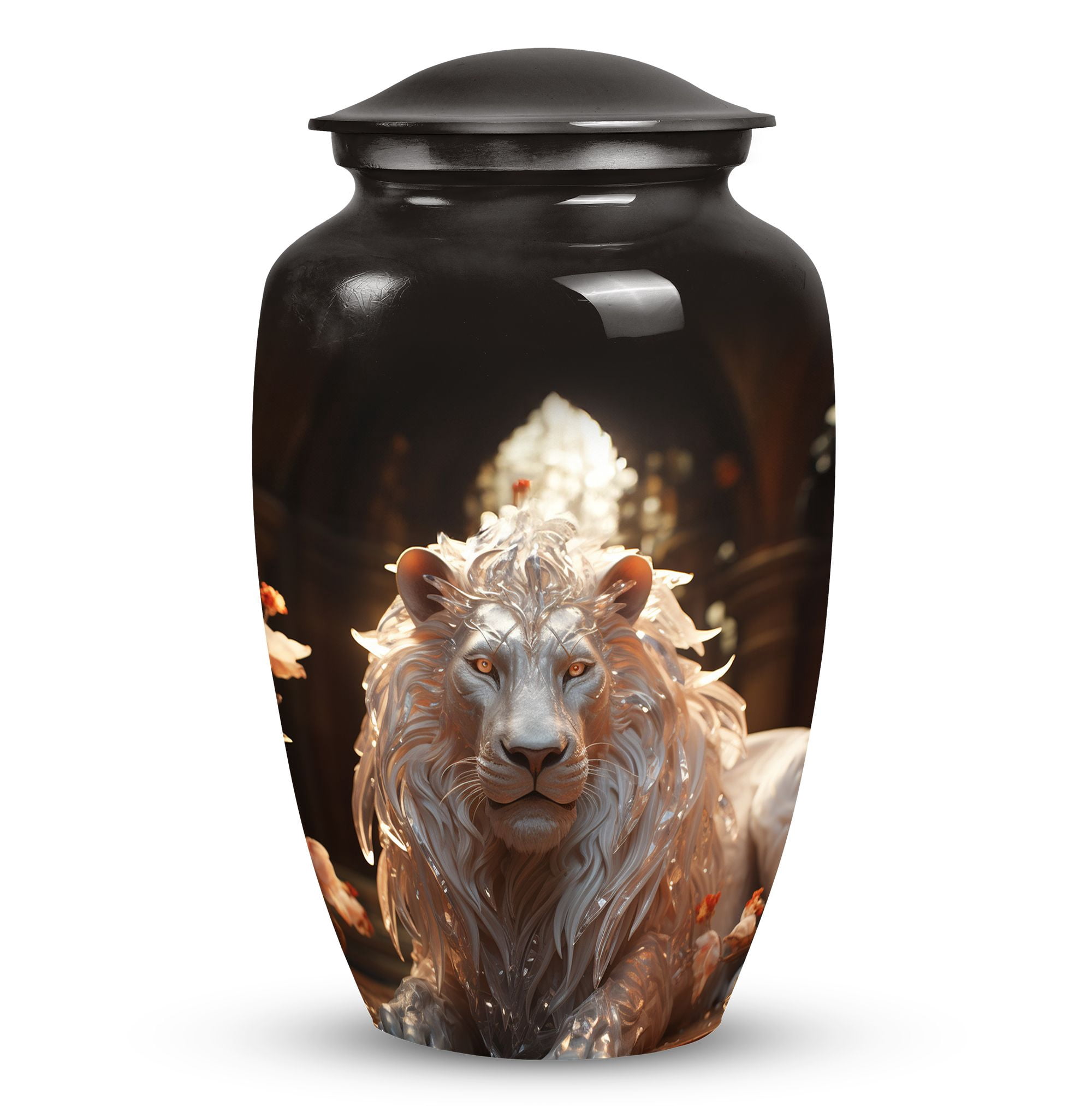 The Alabaster Lion King Of The Crystal Grove, Cremation Urn, Urns For ...