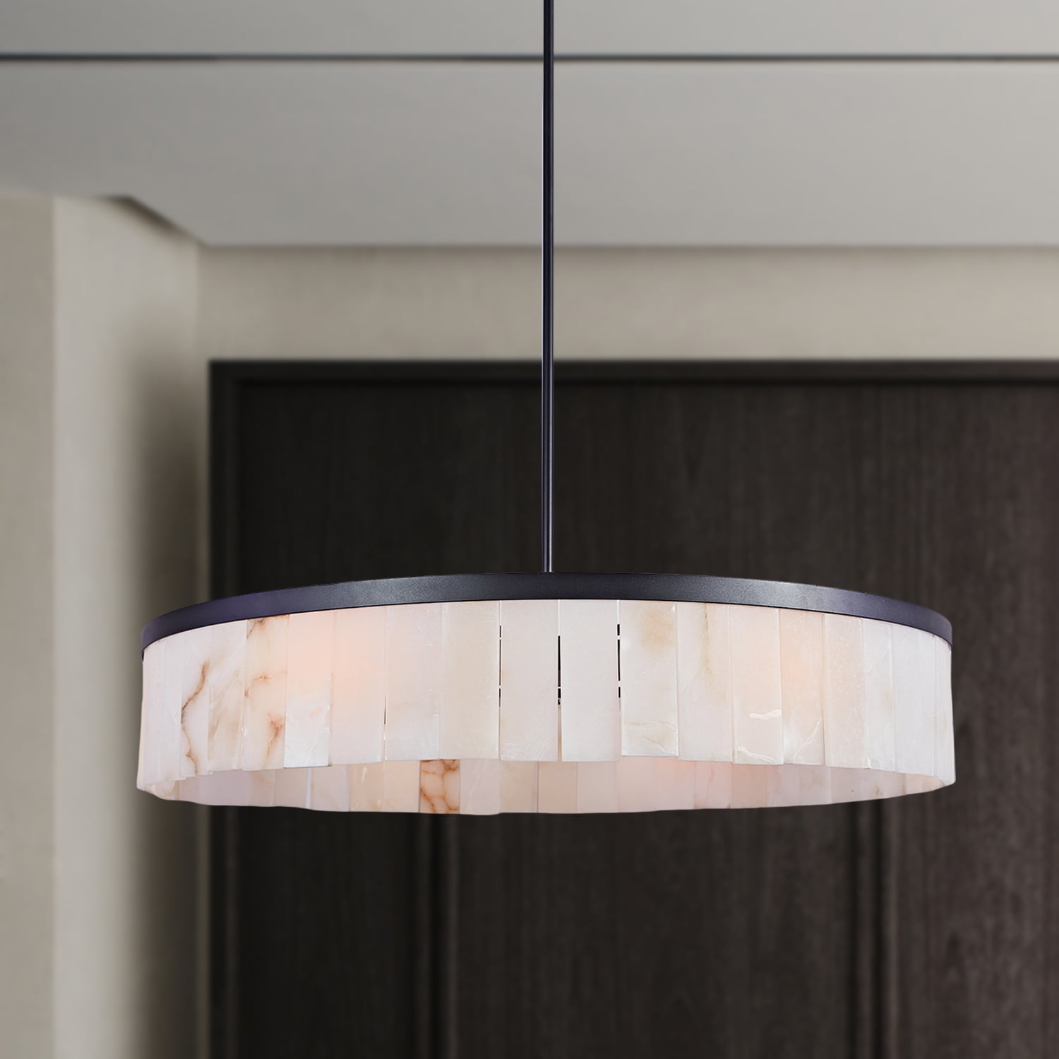 Alabaster Rustic Chandelier , Rustic refinement , Iron frame , hanging ...