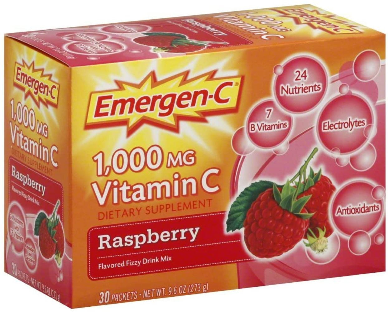 Alacer Emergen C Raspberry 30 Pkt - Walmart.com