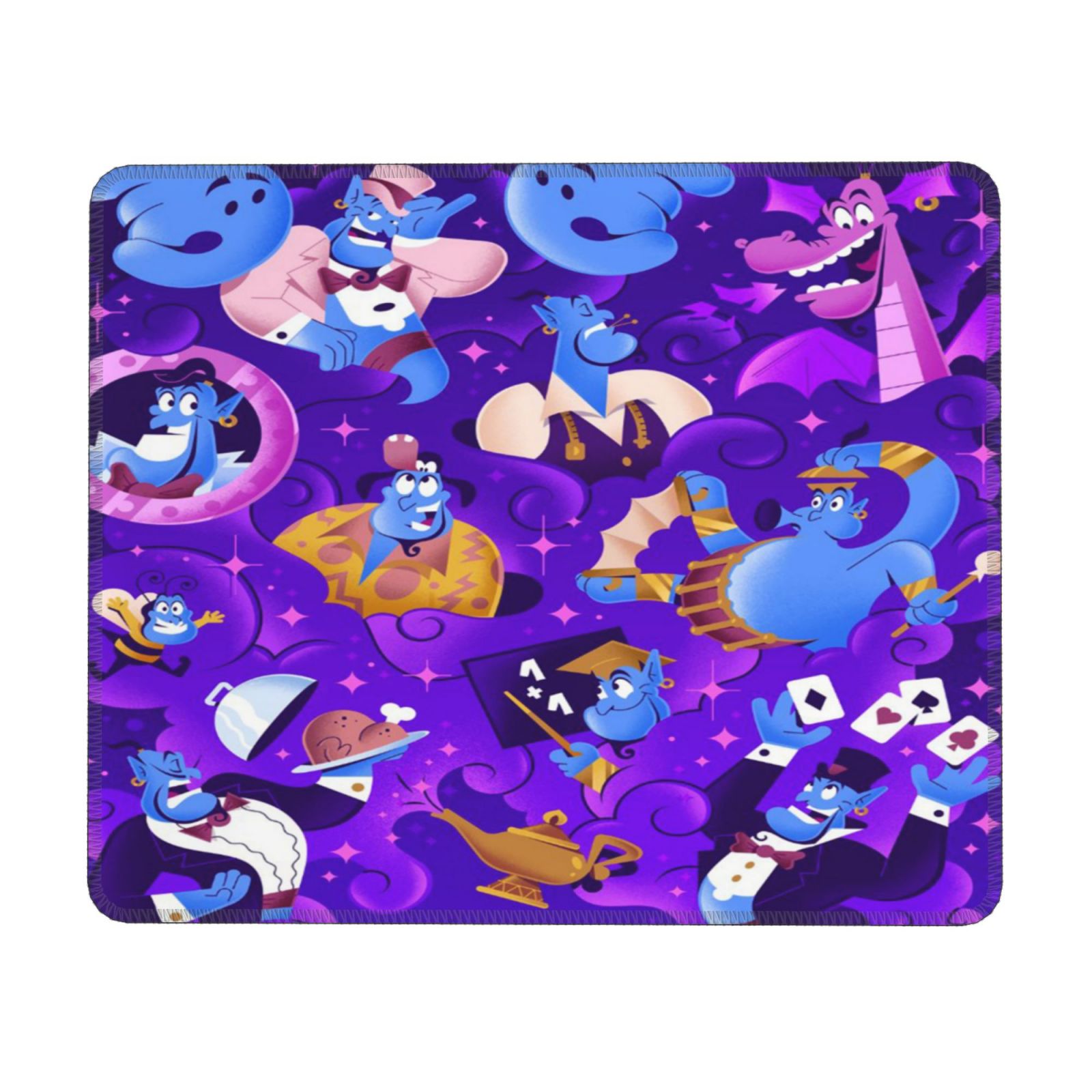 Alad-di Gen-ie Mousepad Rectangle Cartoon Printed Non-Slip Rubber Base ...