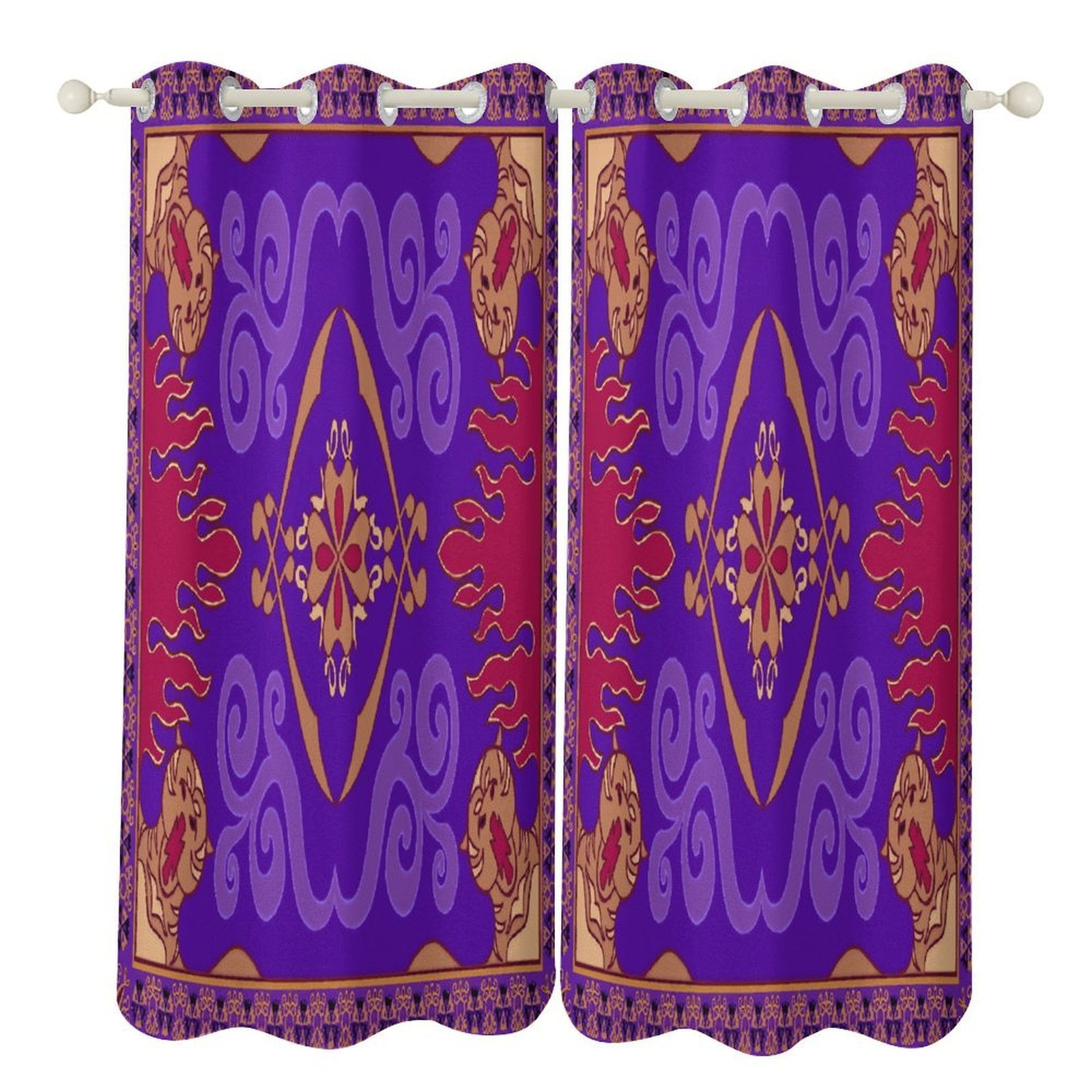 Aladdin 2 Panels Blackout Curtains for Bedroom Living Room Drapes ...