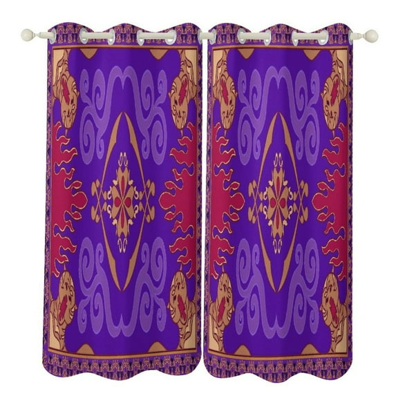Aladdin 2 Panels Blackout Curtains for Bedroom Living Room Drapes ...