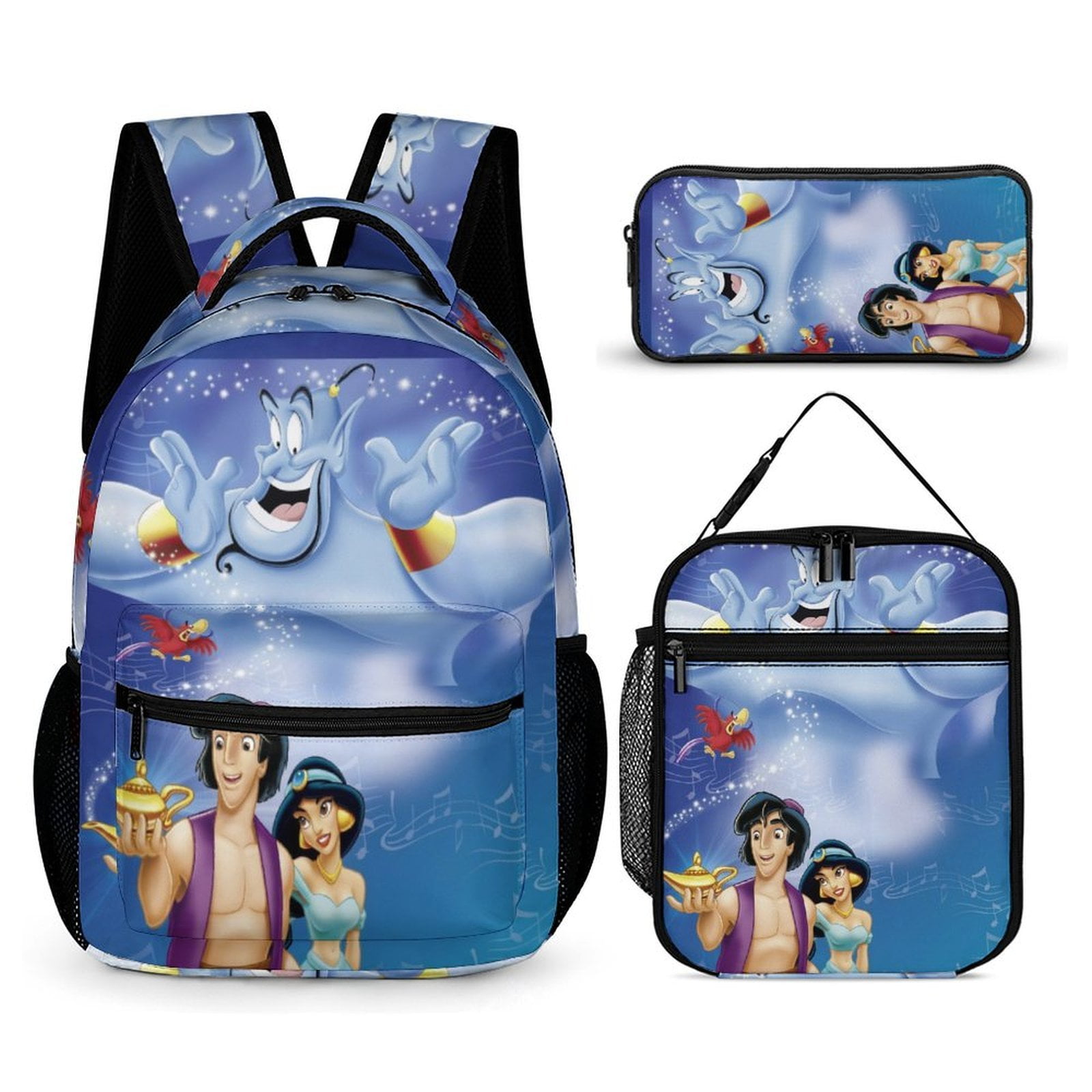 Aladdin 3 Pcs Backpack Set With Lunch Bag And Pencil Case Casual ...