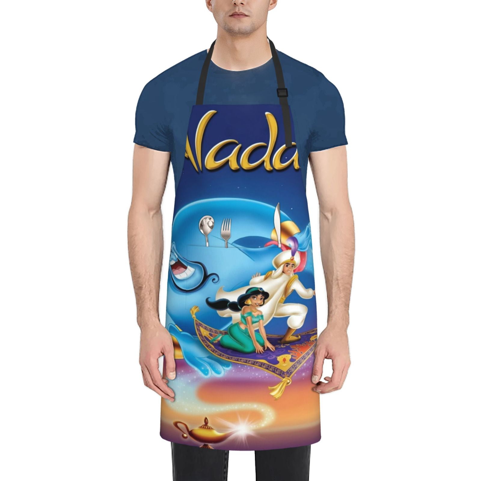 Aladdin Adjustable Bib Apron, Waterdrop Resistant Aprons with 2 Pockets ...