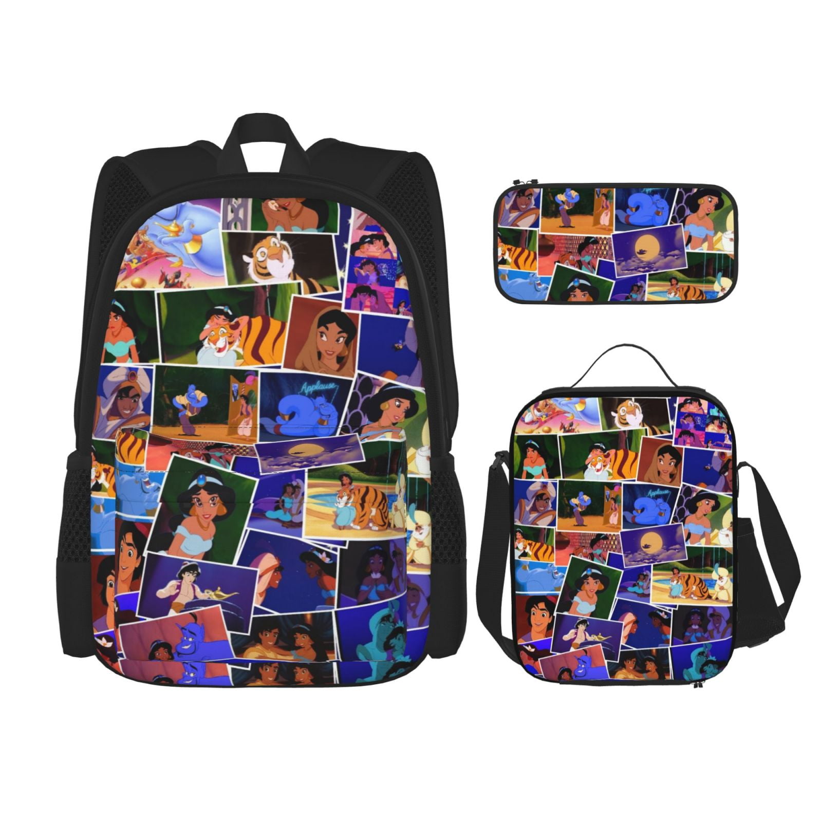 Aladdin Backpacks 3 Pcs Set Cartoon Large Capacity College Travel ...
