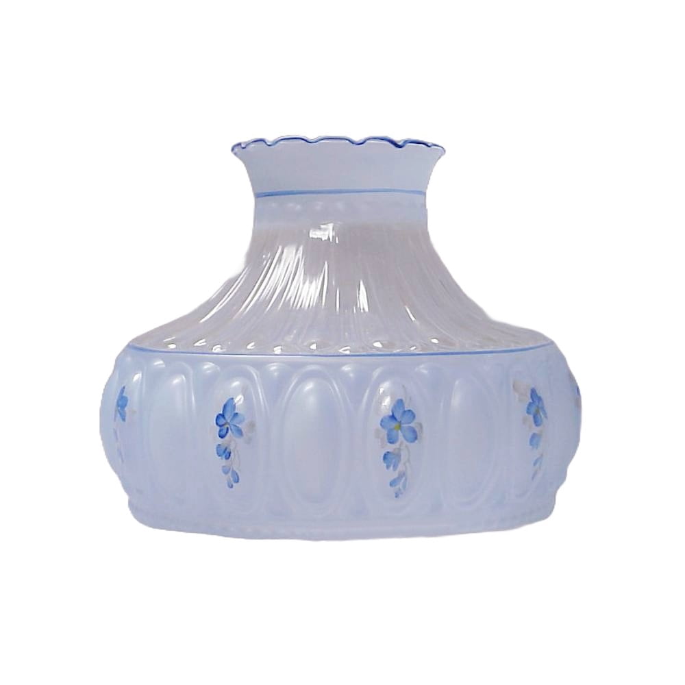Aladdin Blue Meadow Flower Glass Oil Lamp Shade Clear Top 10 inch ...
