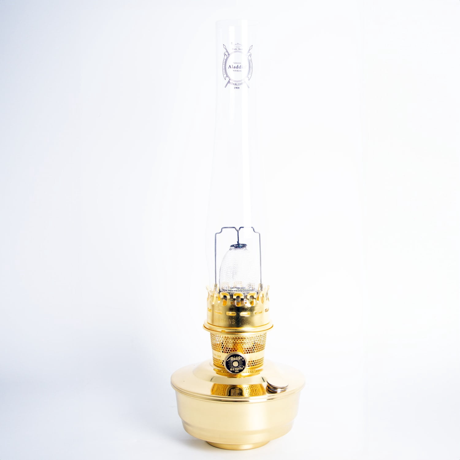 Aladdin Brass Shelf Oil Lamp, Solid Brass Indoor Emergency Lighting for ...