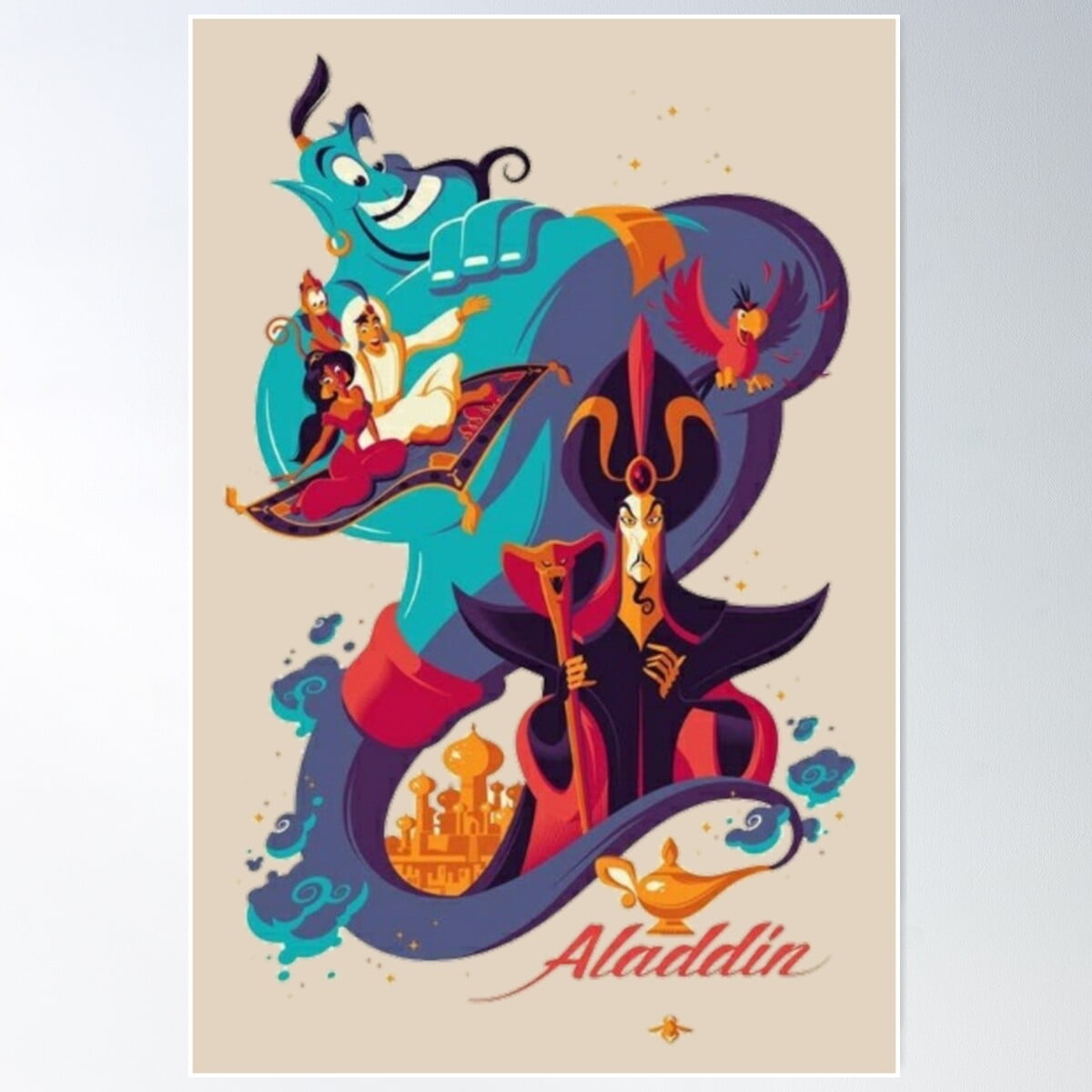 Aladdin Cartoon Merch Poster Wall Art, Modern Wall Decor For Living Room Bedroom, 18x24 UNFRAMED ...