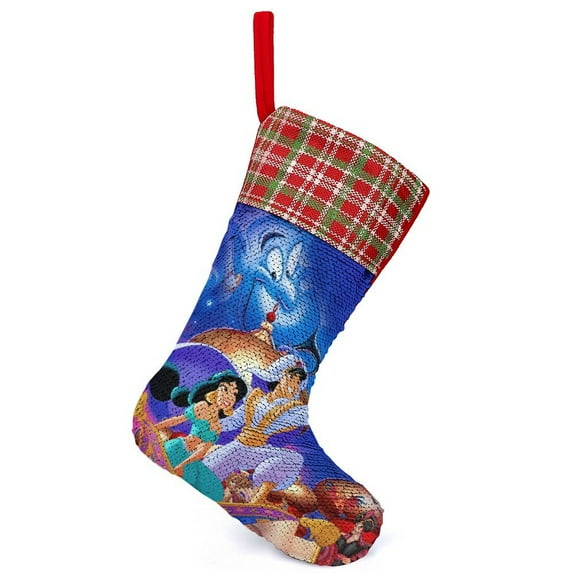Aladdin Christmas Stockings - Sequins Xmas Stockings Holiday Christmas ...