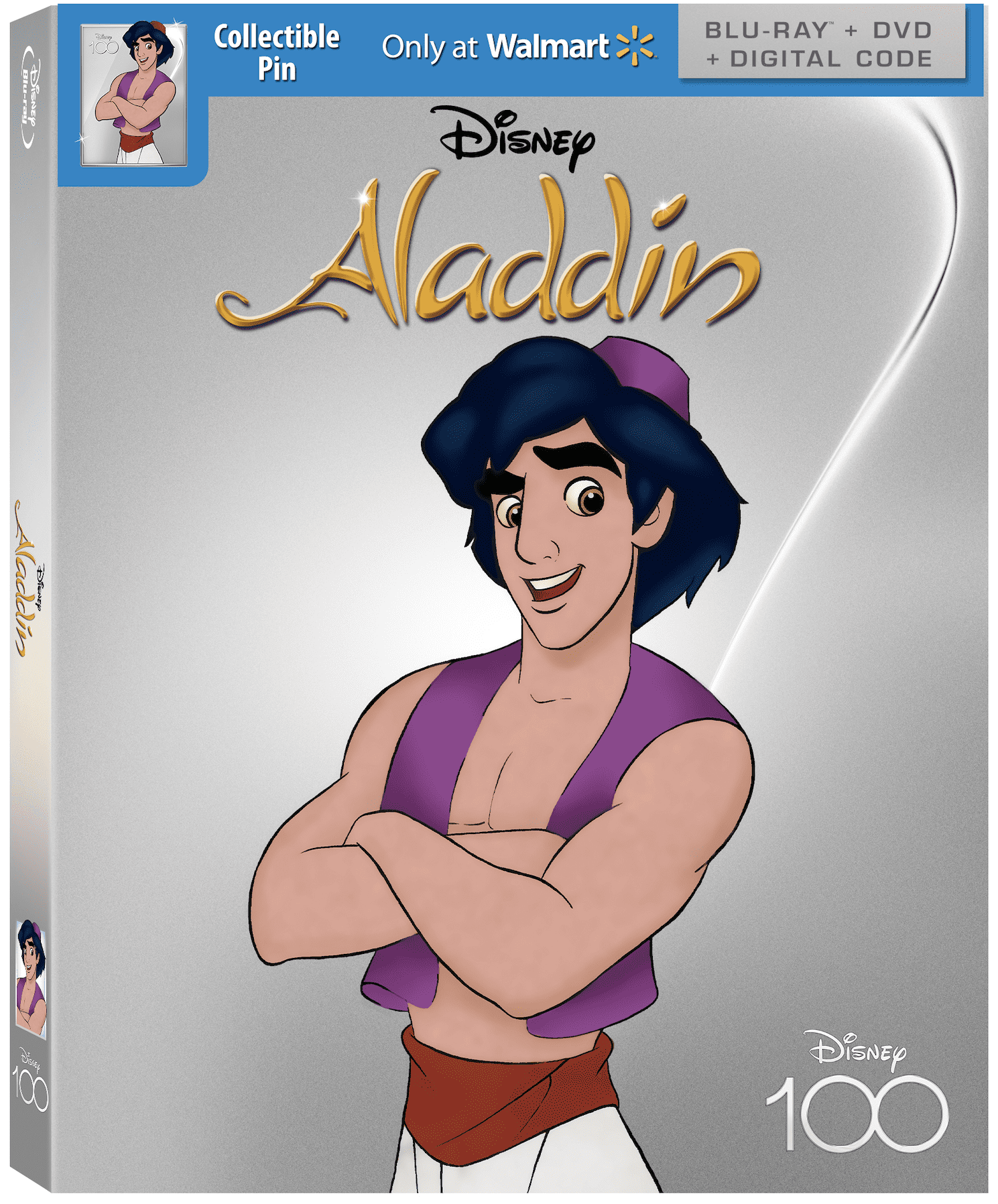 Aladdin - Disney100 Edition Walmart Exclusive (Blu-ray + DVD + Digital ...
