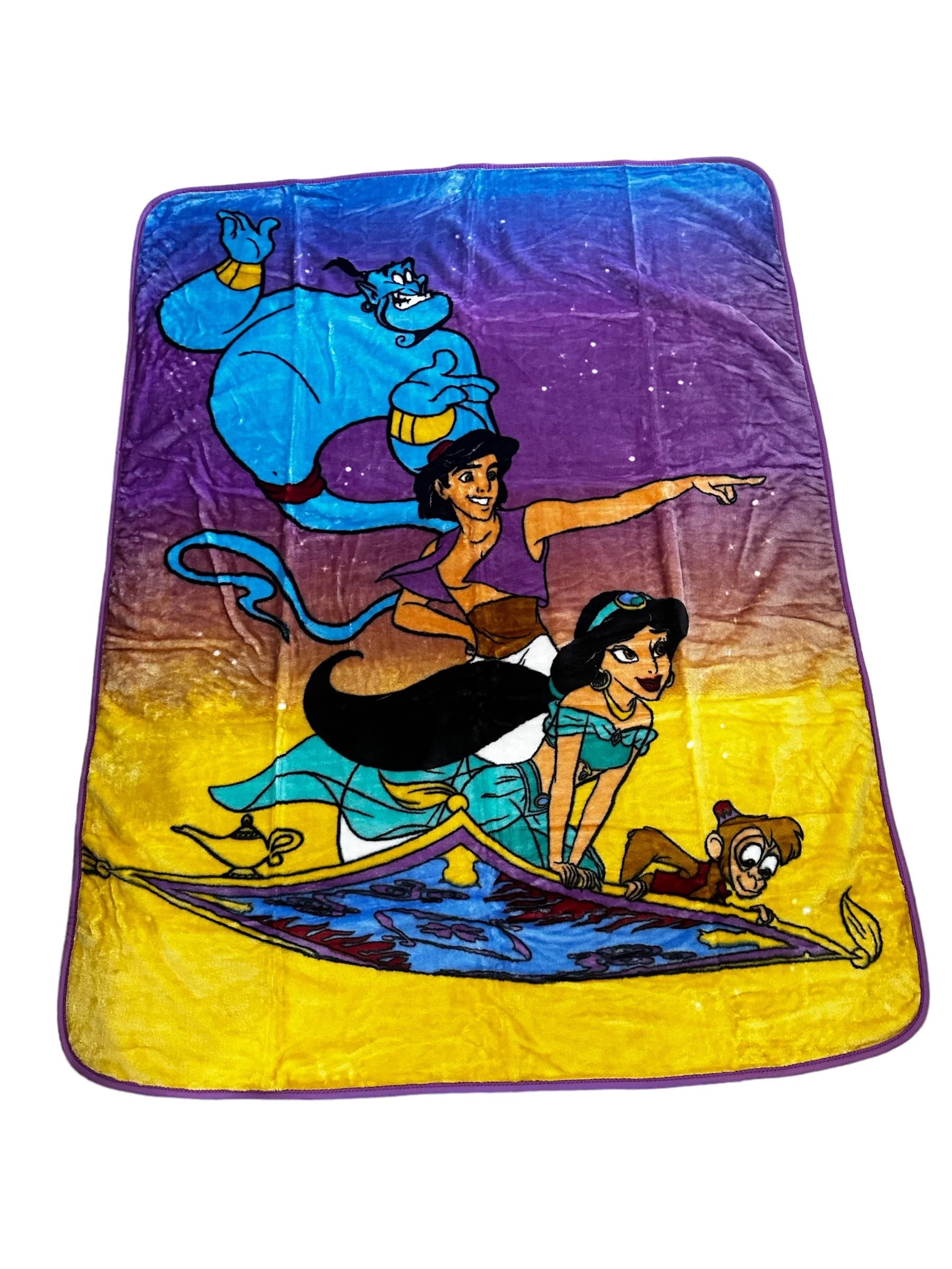 Aladdin, Genie And Jasmine Extra Soft Plush 60"x80" Twin Size Blanket ...