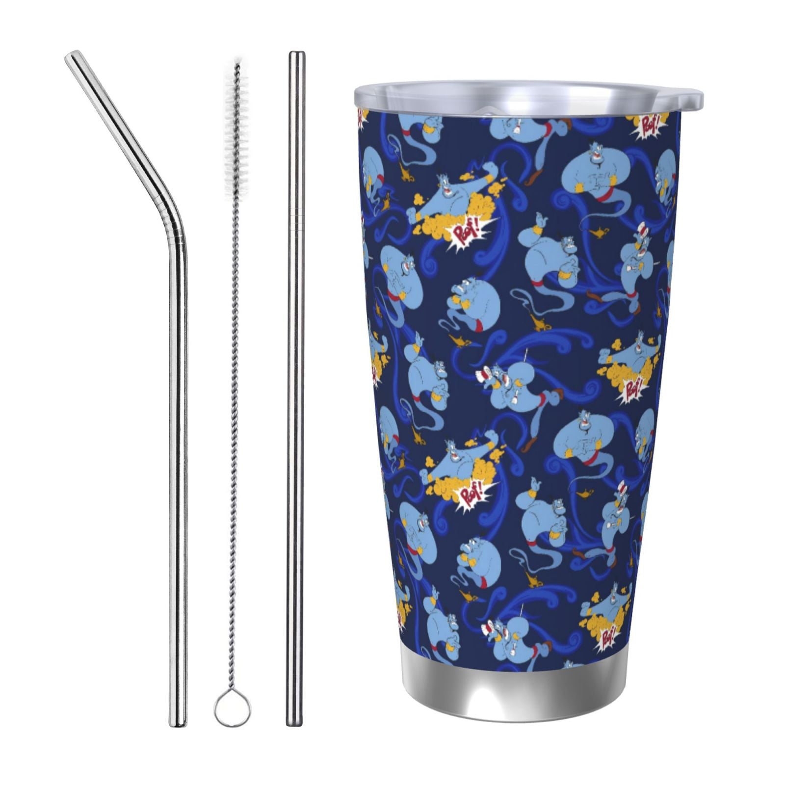 Aladdin Genie Big Face Water Bottle,Travel Coffee Mug,Tumbler with Flip ...