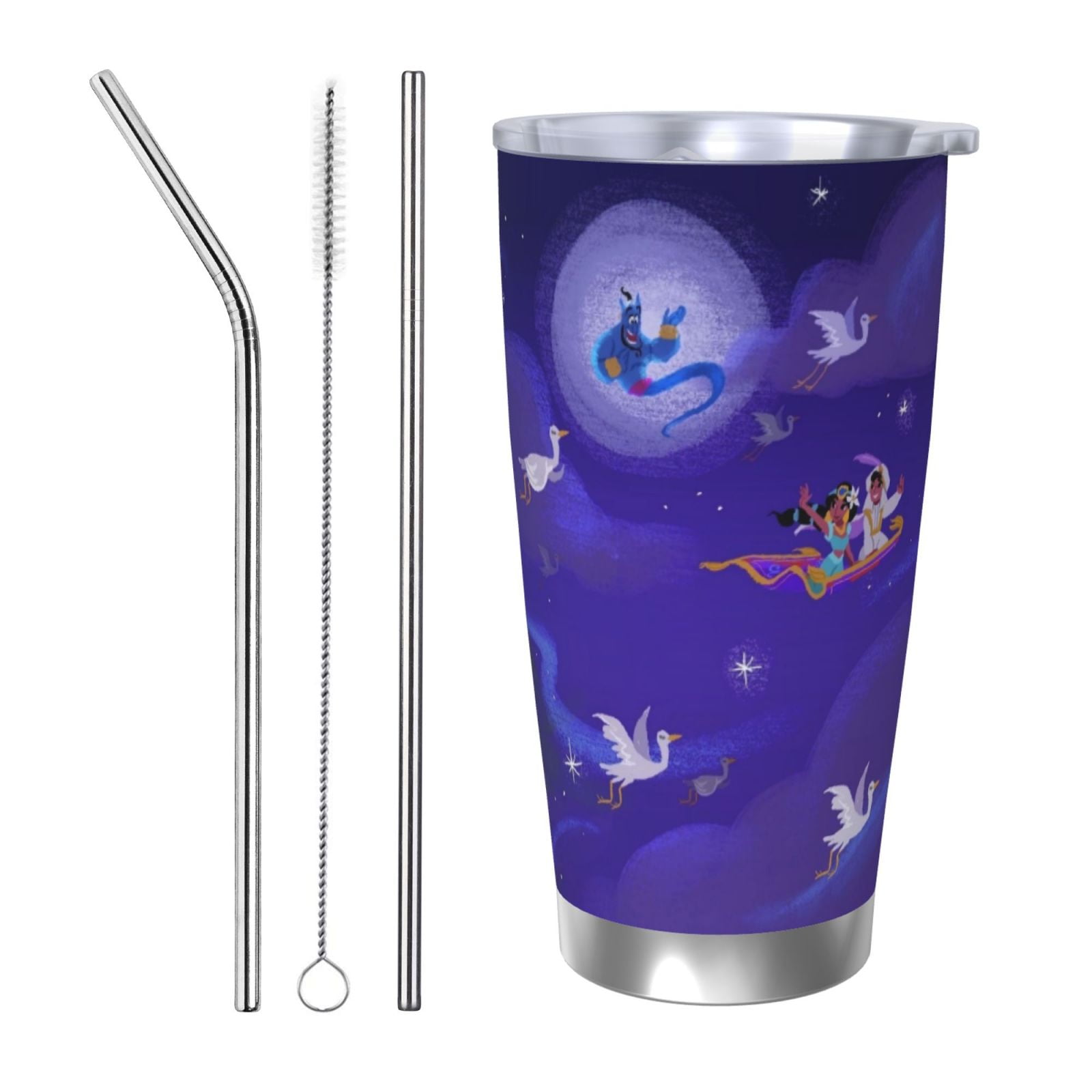 Aladdin Genie Magic Genie Kids Water Bottle with Straw Lid,Insulated Stainless Steel Reusable ...