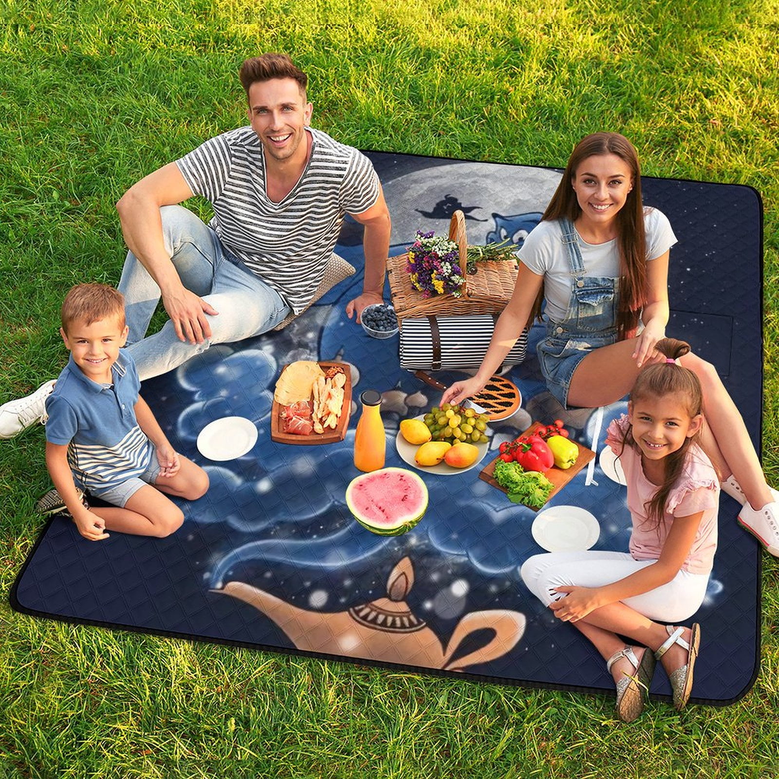 Aladdin Genie Magic Genie Picnic Blankets Outdoor Blanket,78'x78' Extra Large Beach Blanket ...
