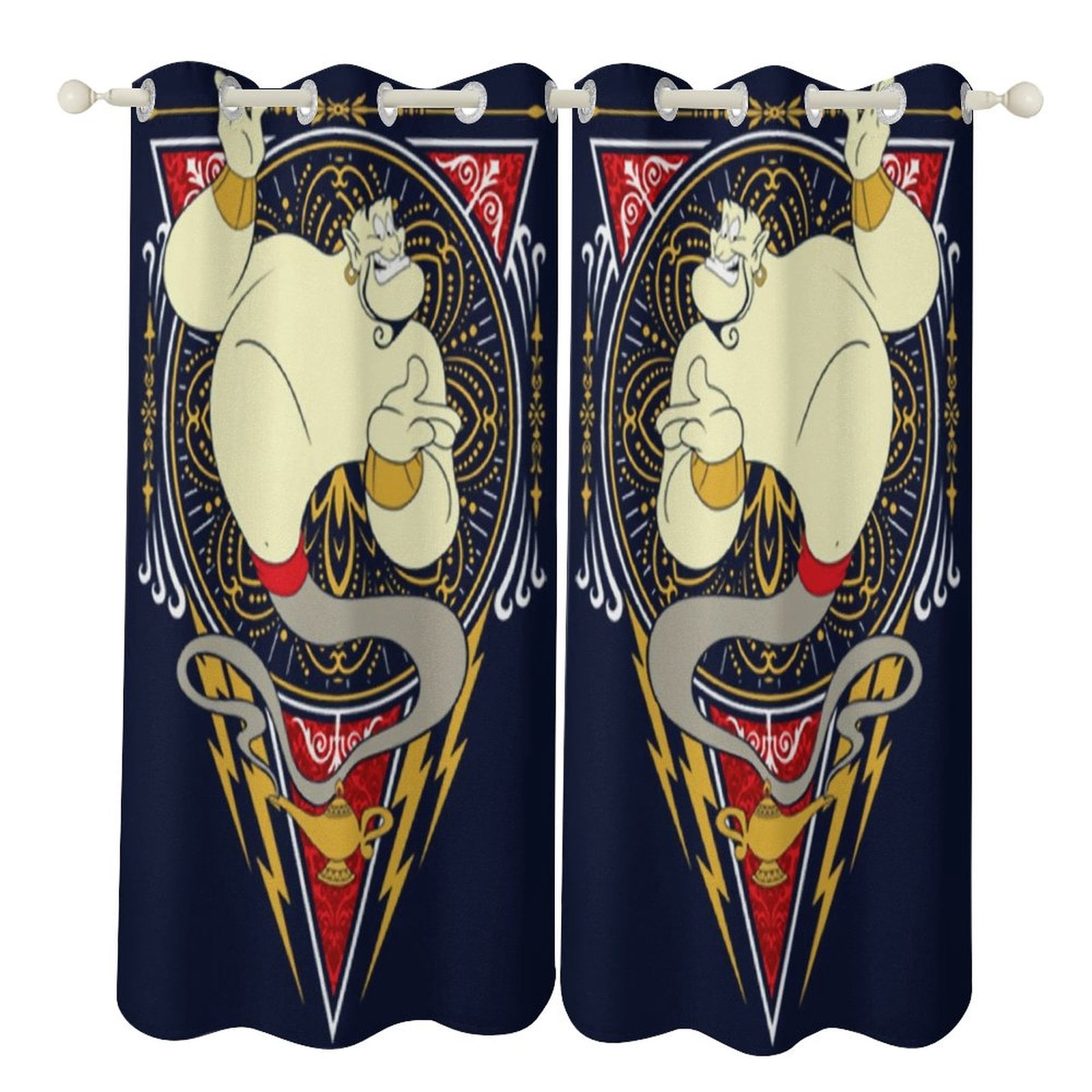 Aladdin Genie Magic Wishes Pull Over Kids Curtains 52 X 72 Inch,Cartoon ...