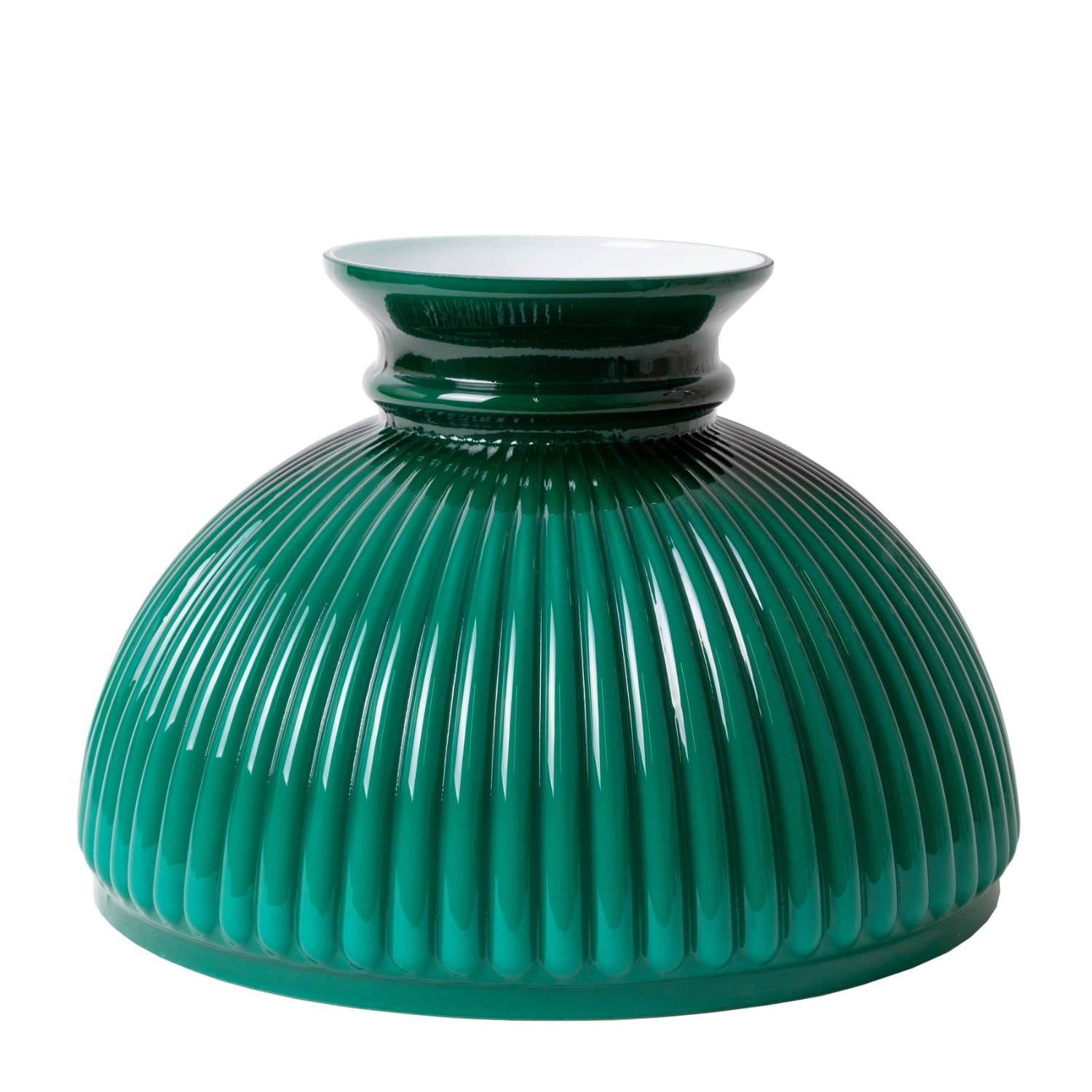 Aladdin Green Ribbed Glass Oil Lamp Shade, Elegant Vintage-Style Shade ...