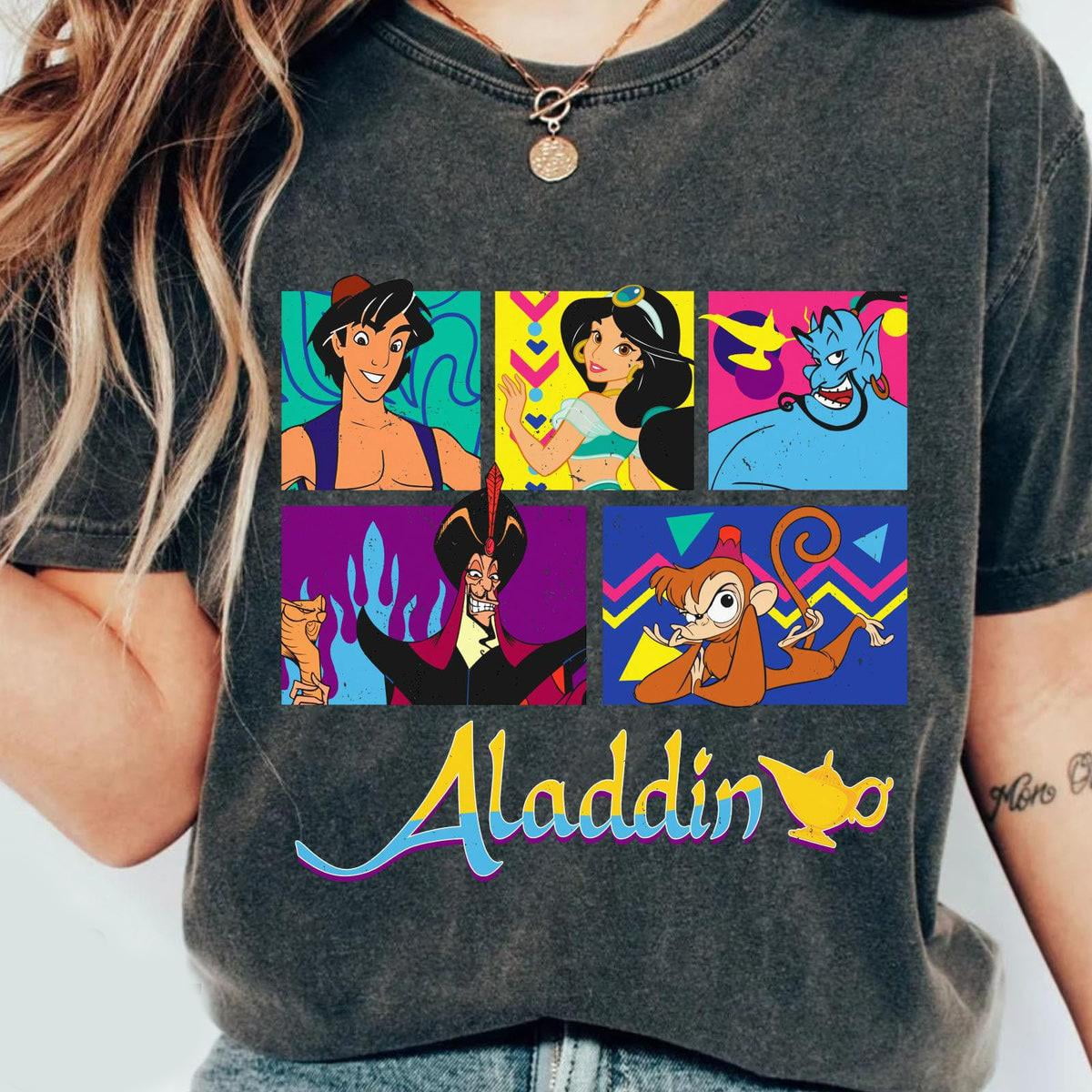 Aladdin Group Characters Jasmine Abu Genie Jafar Shirt - Walmart.com