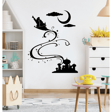 Princess Jasmine And Aladdin Silhouette Cartoon Movie Aladdin Castle ...