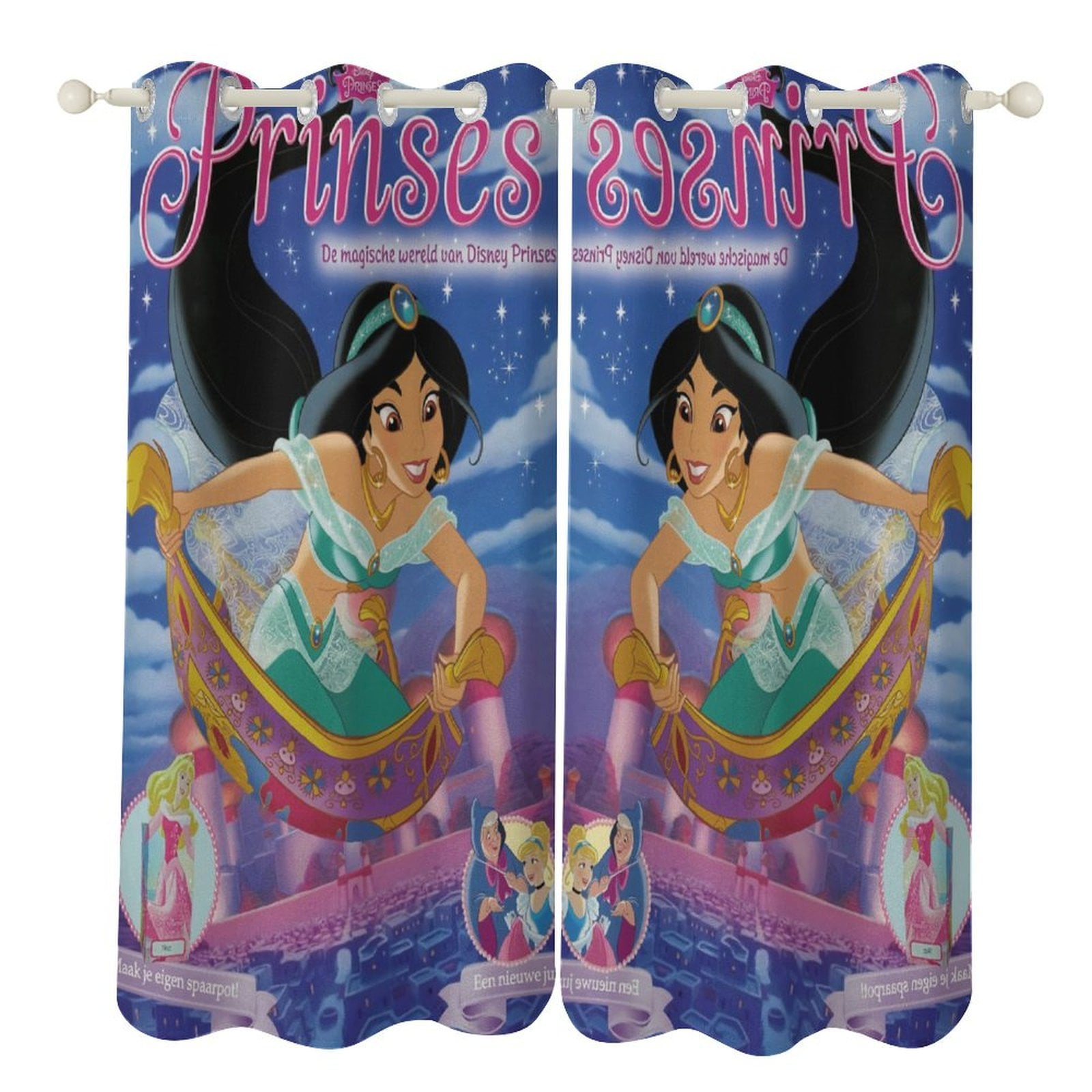 Aladdin Jasmine Henna Geometric Kids Curtains 52 X 84 Inch,Cartoon ...