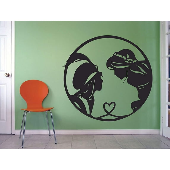 Aladdin and Jasmine Kids Cartoon Wall Sticker Vinyl Wall Art Decal for ...