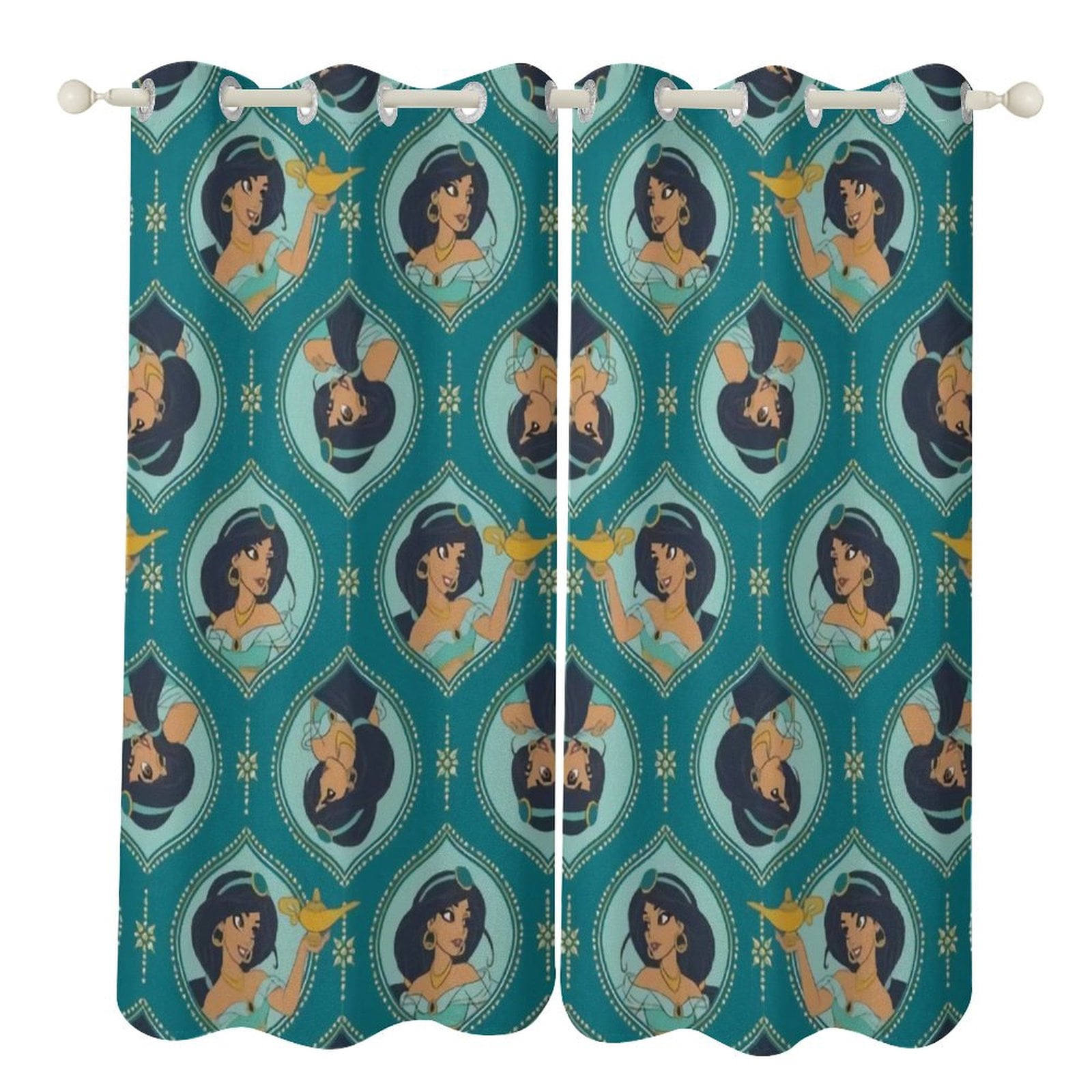 Aladdin Jasmine Long Hair Curtains,Blackout Curtains for Bedroom ...