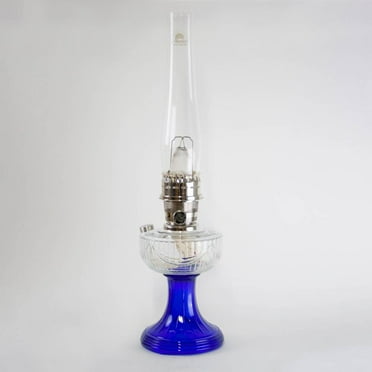 Aladdin Lincoln Drape Oil Lamp, Clear Glass Indoor Fuel Lamp with White ...