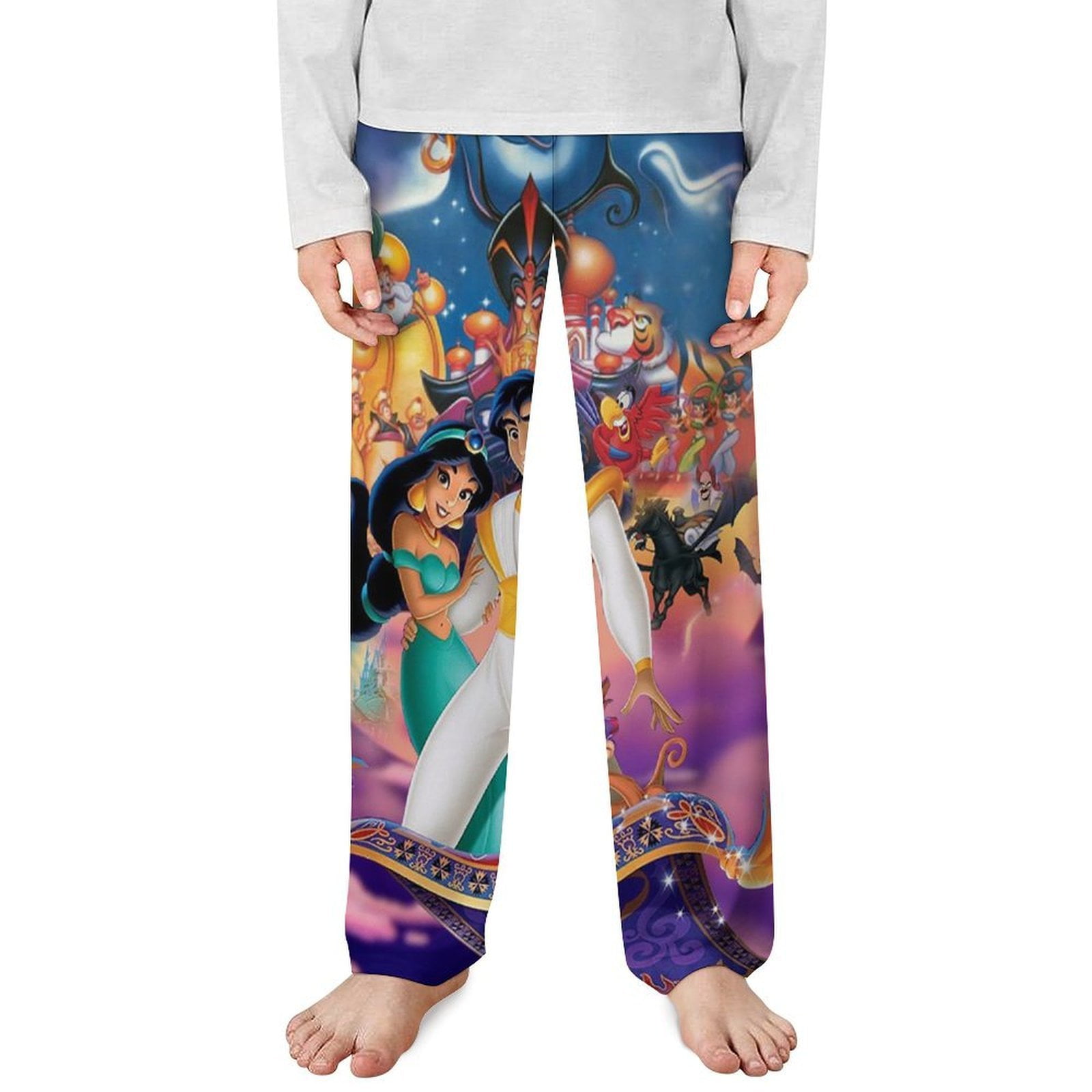 Aladdin Pajama Pants Long Sleep Pants Soft Elastic Waist Pajama Bottoms ...