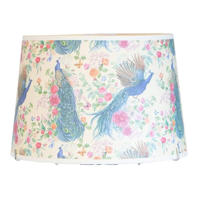 Aladdin Parchment Oil Lamp Shade, 12 inch Base Fitter. Peacock Design ...