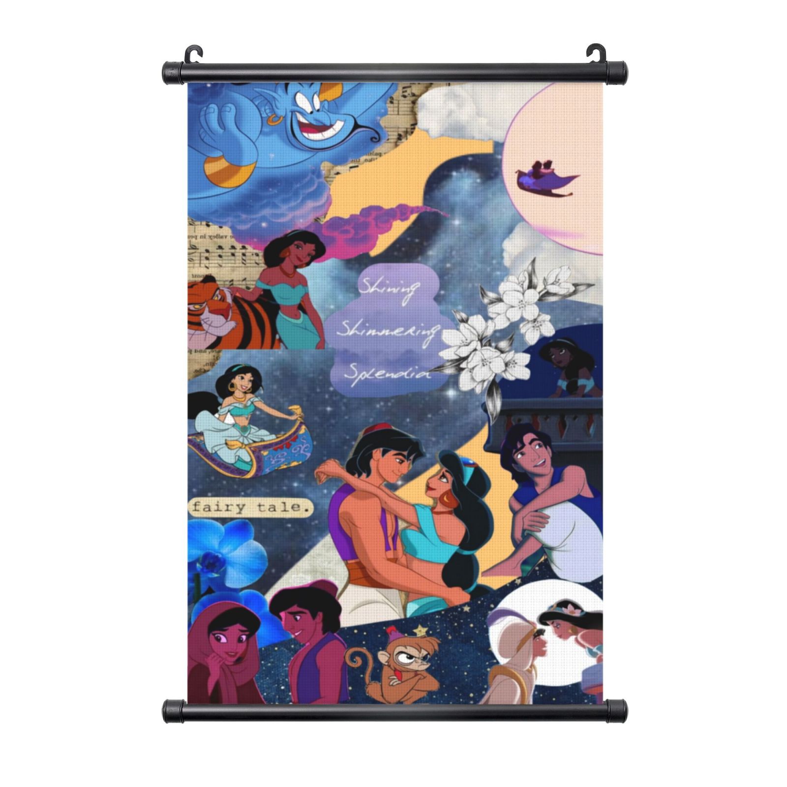 Aladdin Poster Aesthetic Canvas PVC Shaft Wall Art Hanging Hanger Frame ...
