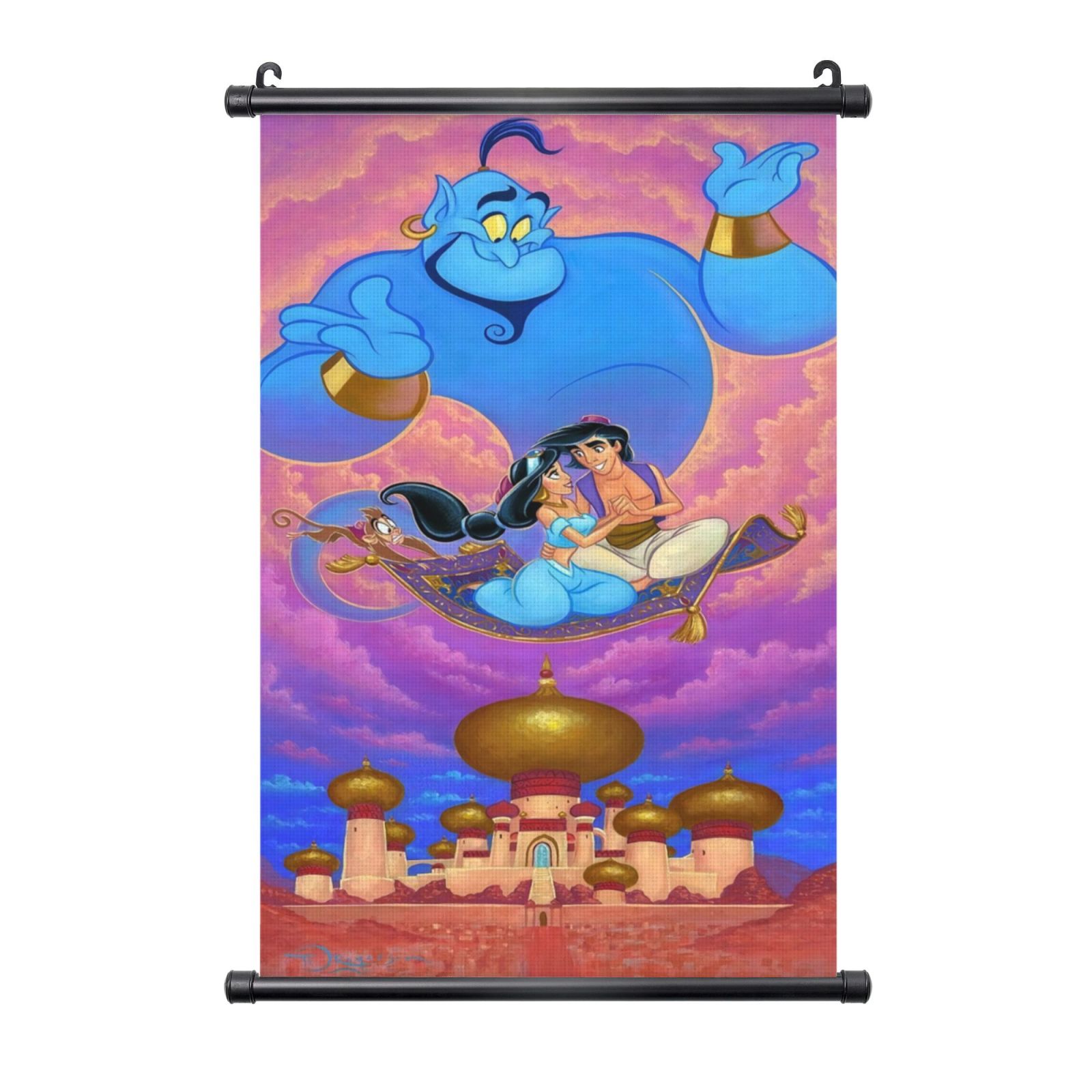Aladdin Poster Aesthetic Canvas PVC Shaft Wall Art Hanging Hanger Frame ...