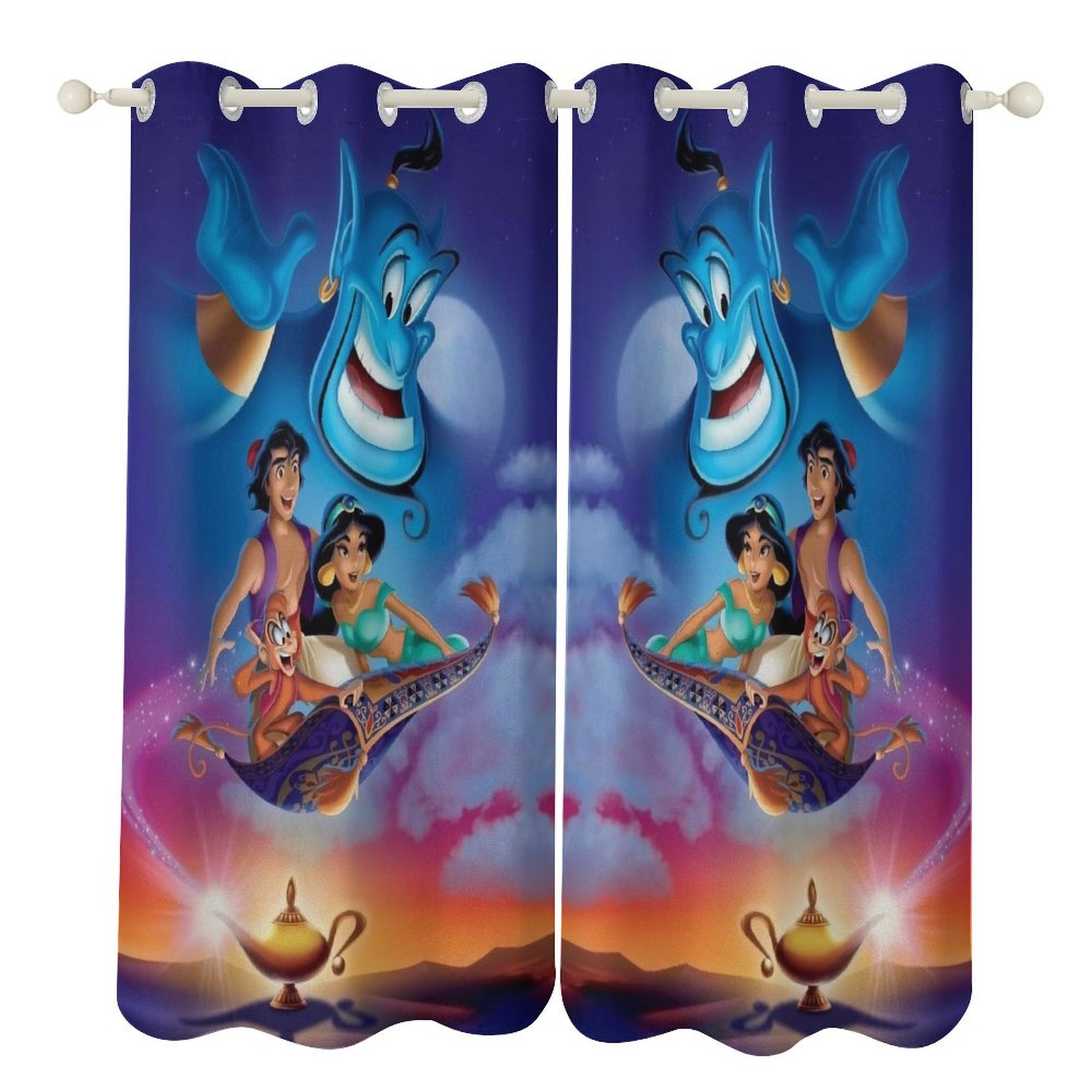 Aladdin Princess Jasmine And Rajah Friends Curtains for Kids,Cartoon ...