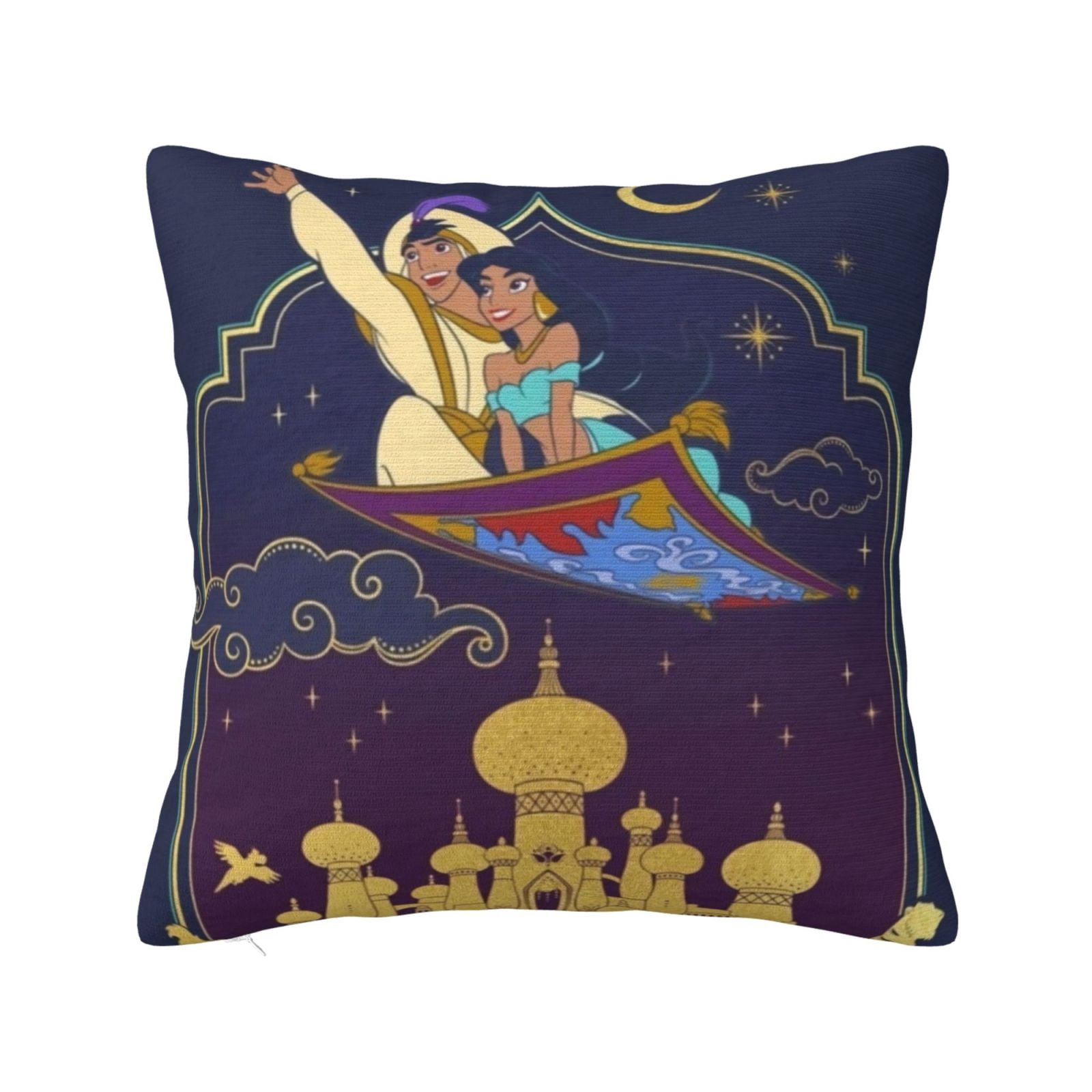 Aladdin Princess Jasmine And Rajah Friends Throw Pillow Covers 16x16 ...
