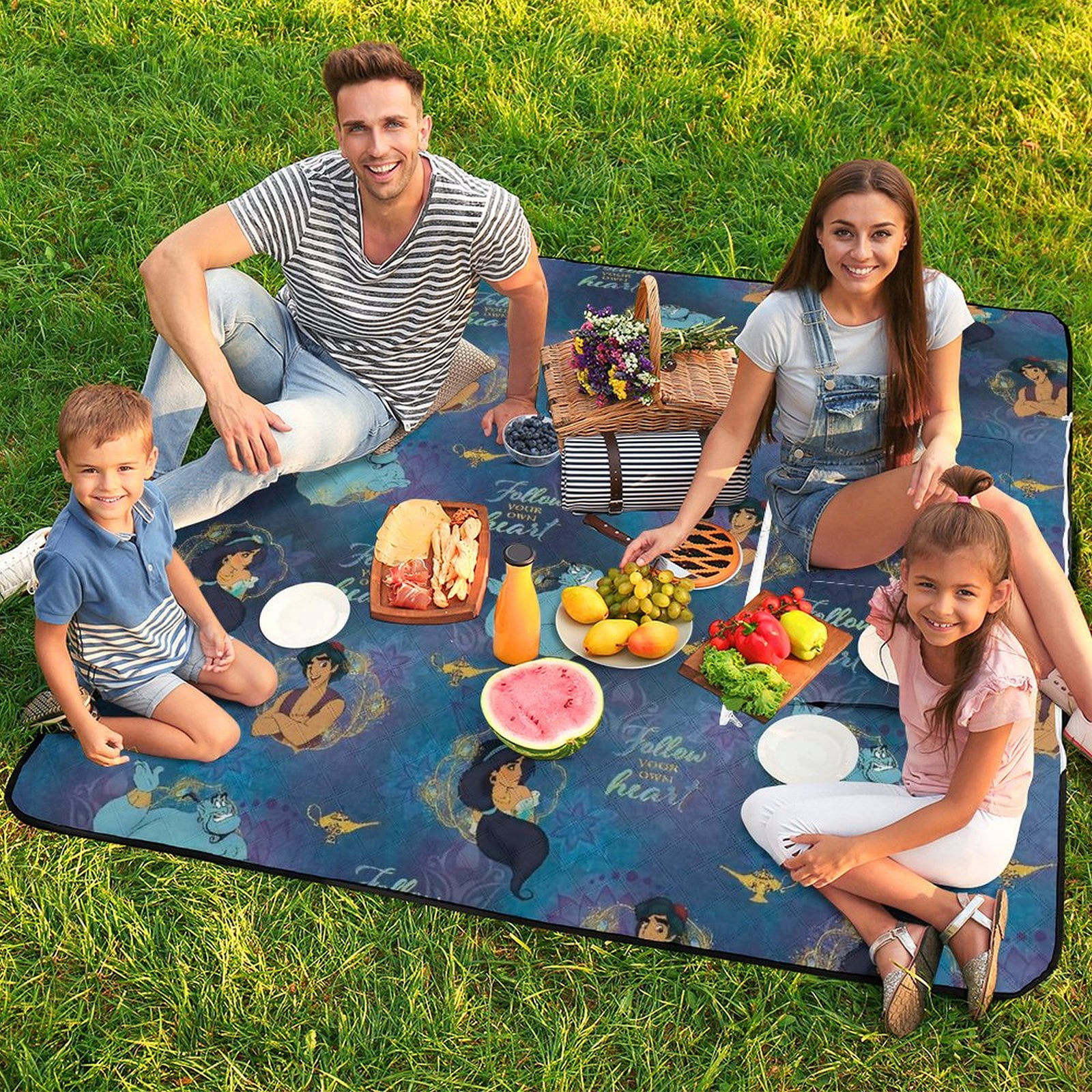 Aladdin Princess Jasmine Extra Large Picnic Outdoor Blanket,59 x 59 ...