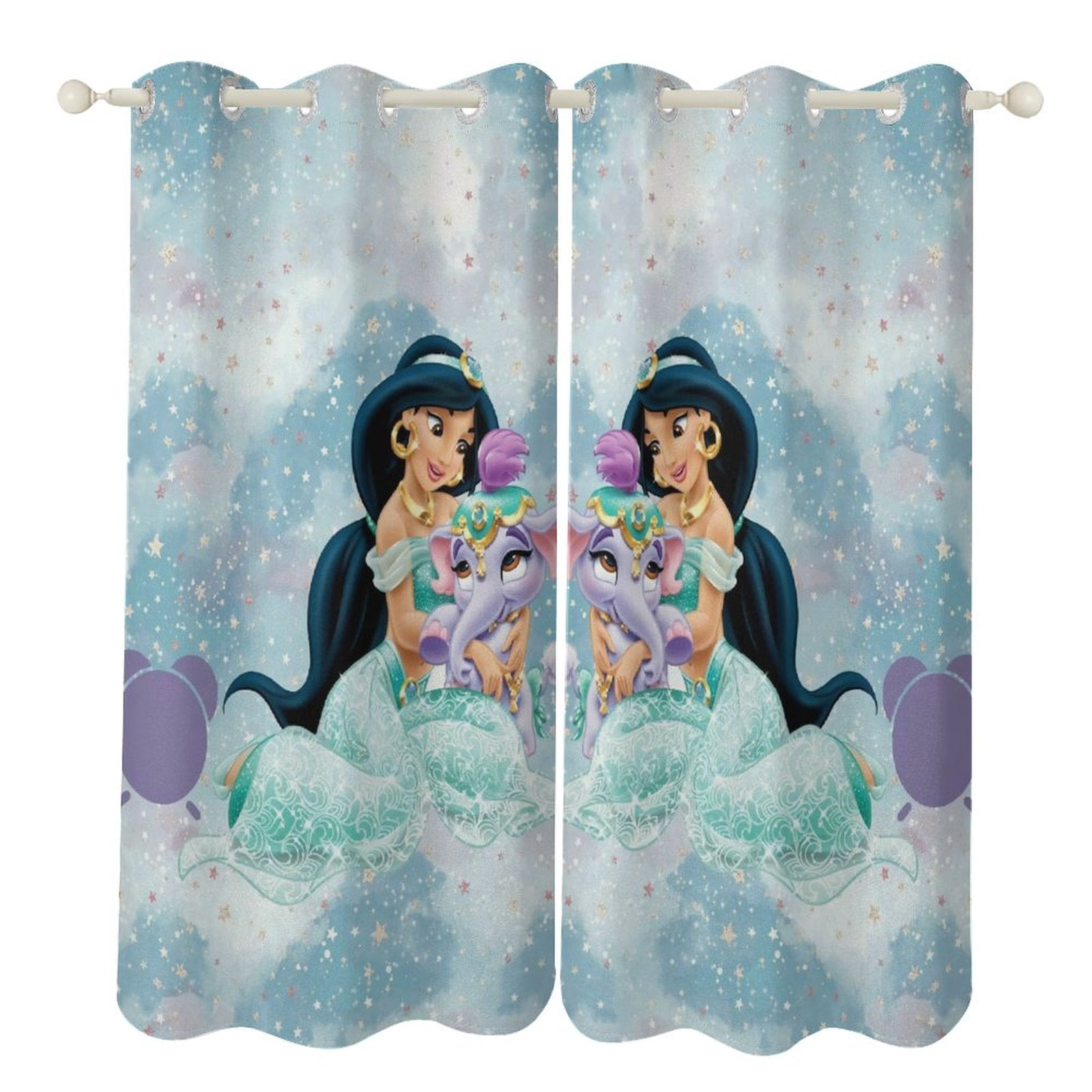 Aladdin Princess Jasmine Kids Curtains 52 X 84 Inch,Cartoon Blackout ...