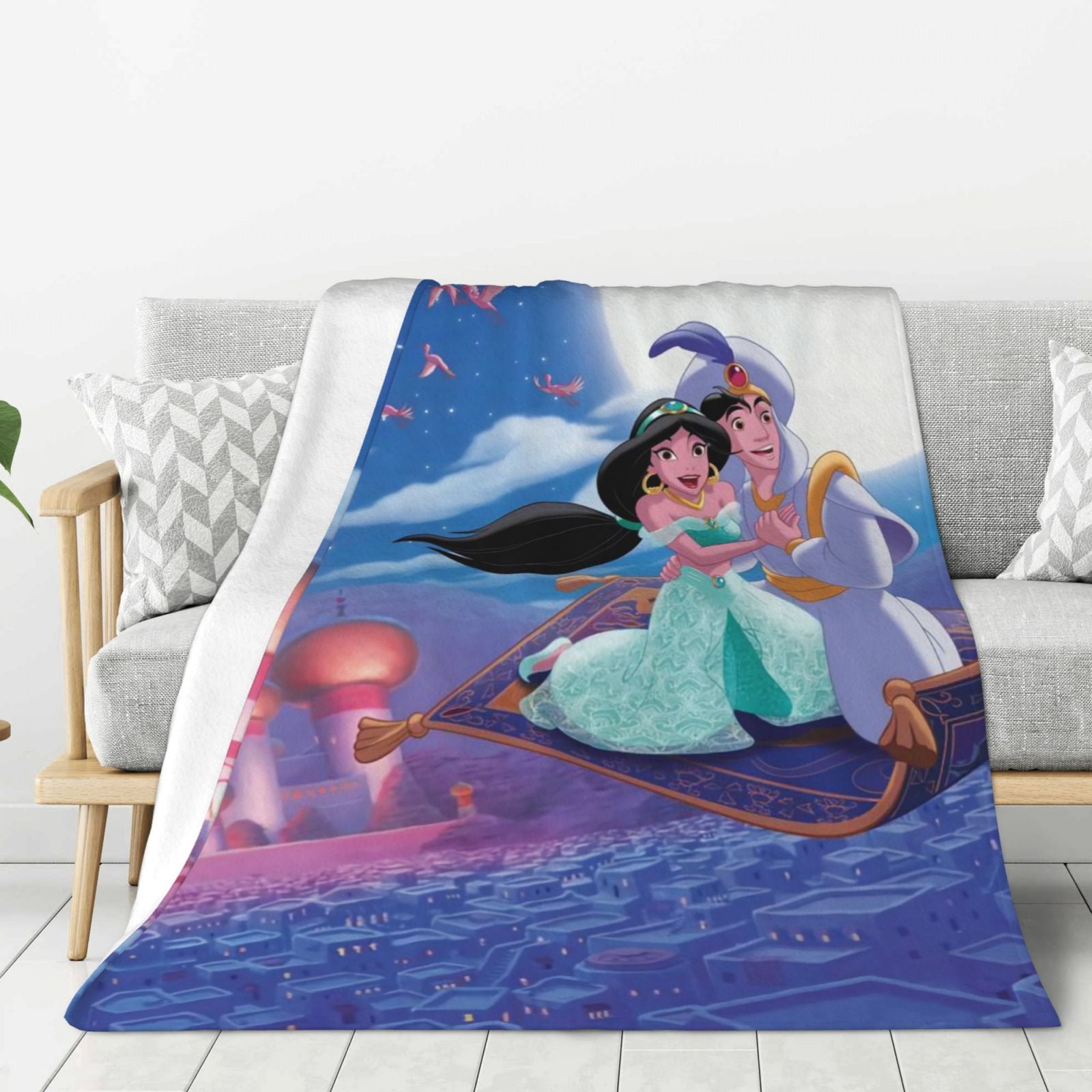 Aladdin Princess Jasmine Magic Carpet Pose Blanket,Throw Blanket for ...