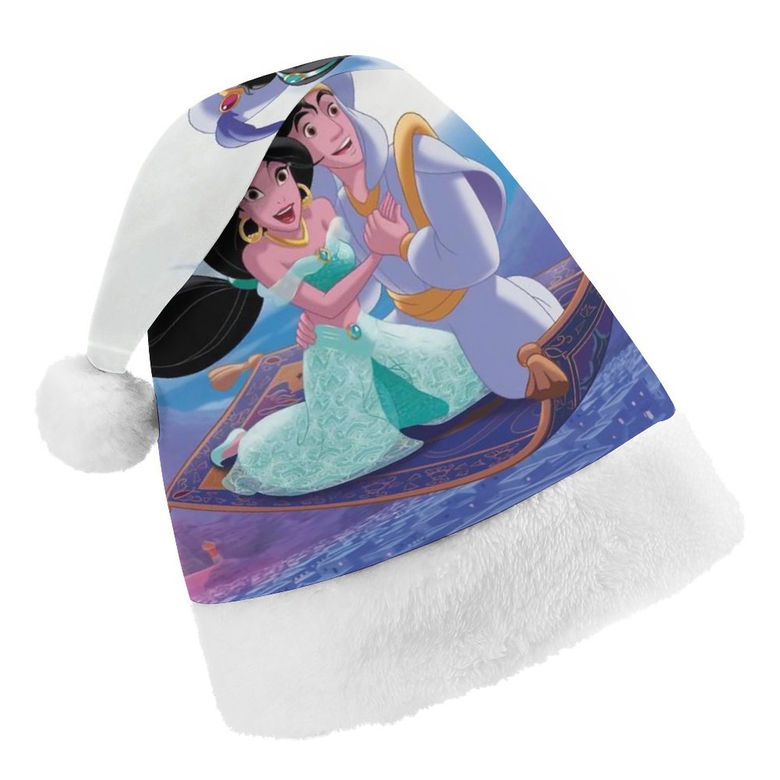 Aladdin Princess Jasmine Magic Carpet Pose Santa Hat for Adults Men ...