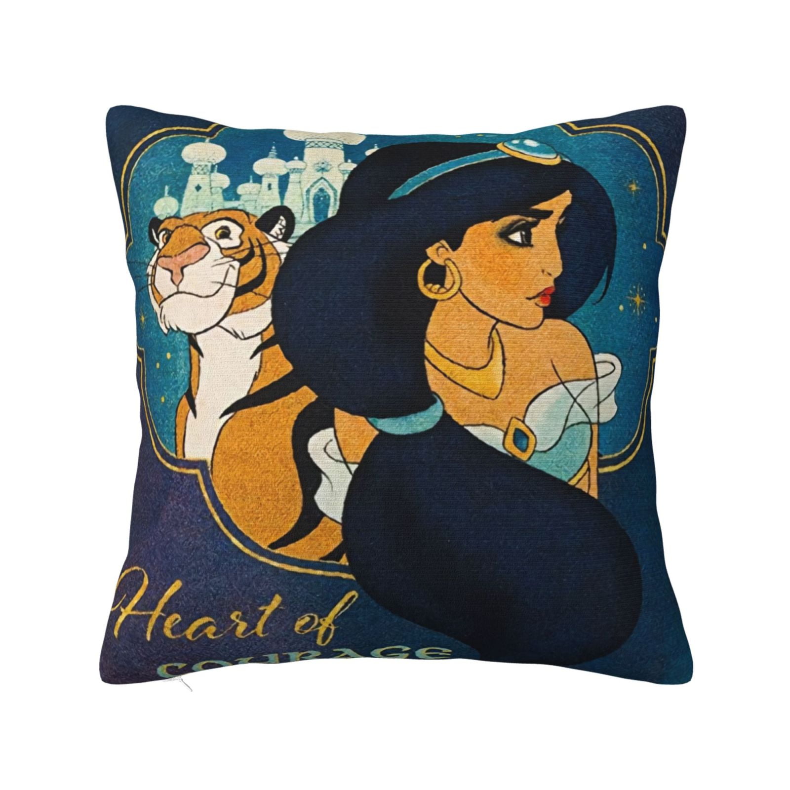 Aladdin Princess Jasmine Nostalgic Pillow Covers 20x20 Inch,Soft Throw ...