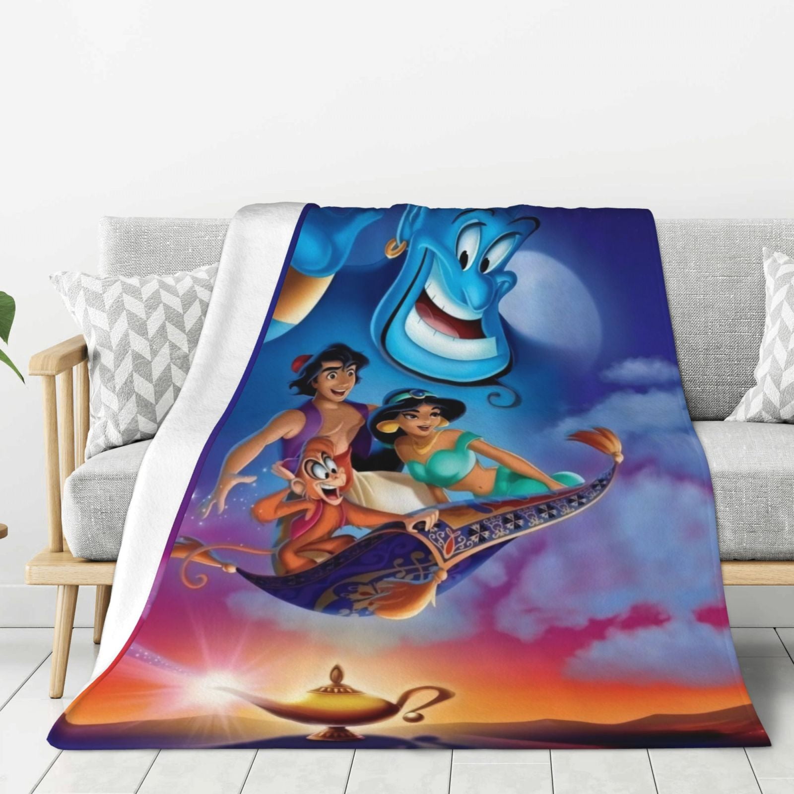Aladdin Princess Jasmine and Rajah Friends Blanket for Couch - Super ...