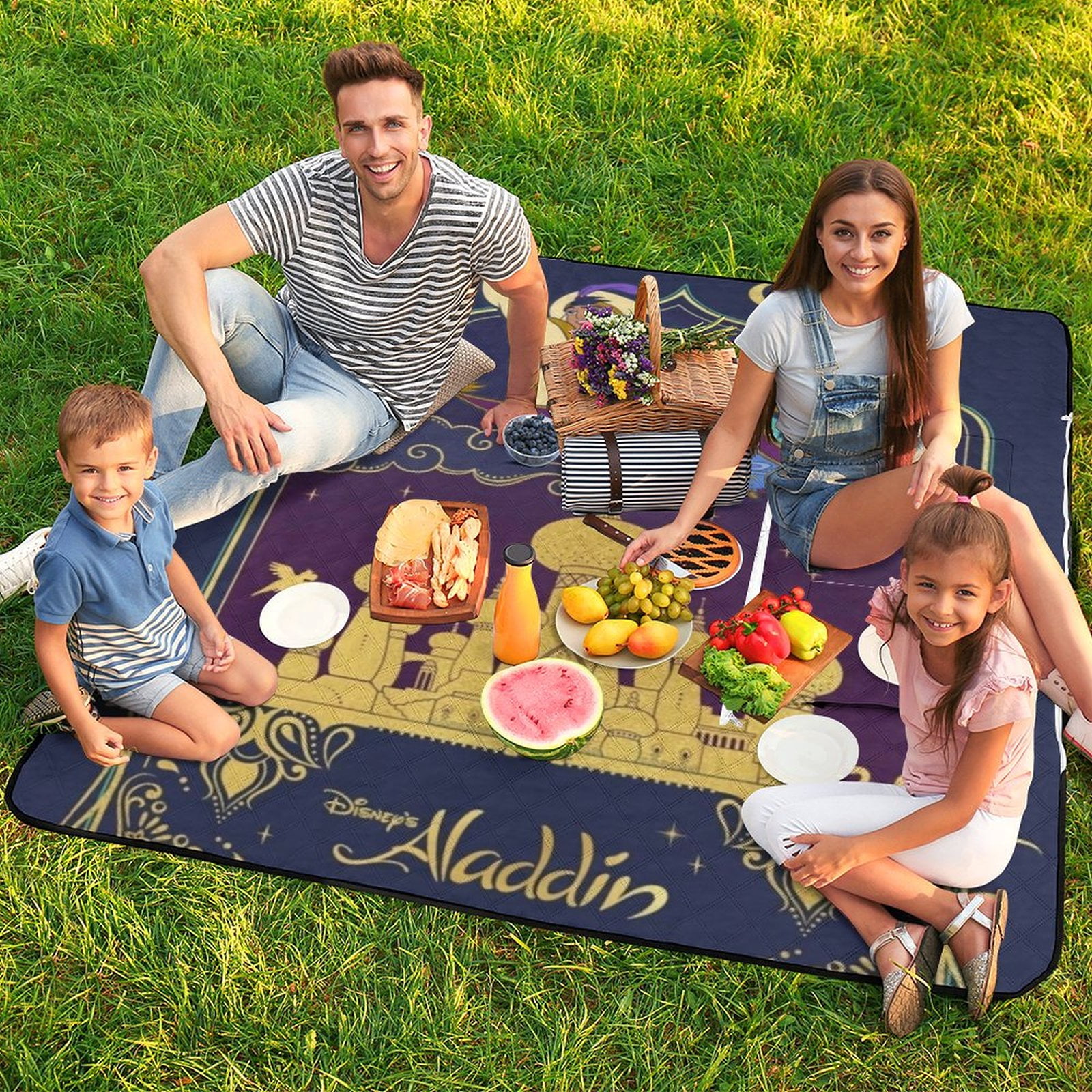 Aladdin Princess Jasmine And Rajah Friends Picnic Blankets Outdoor ...