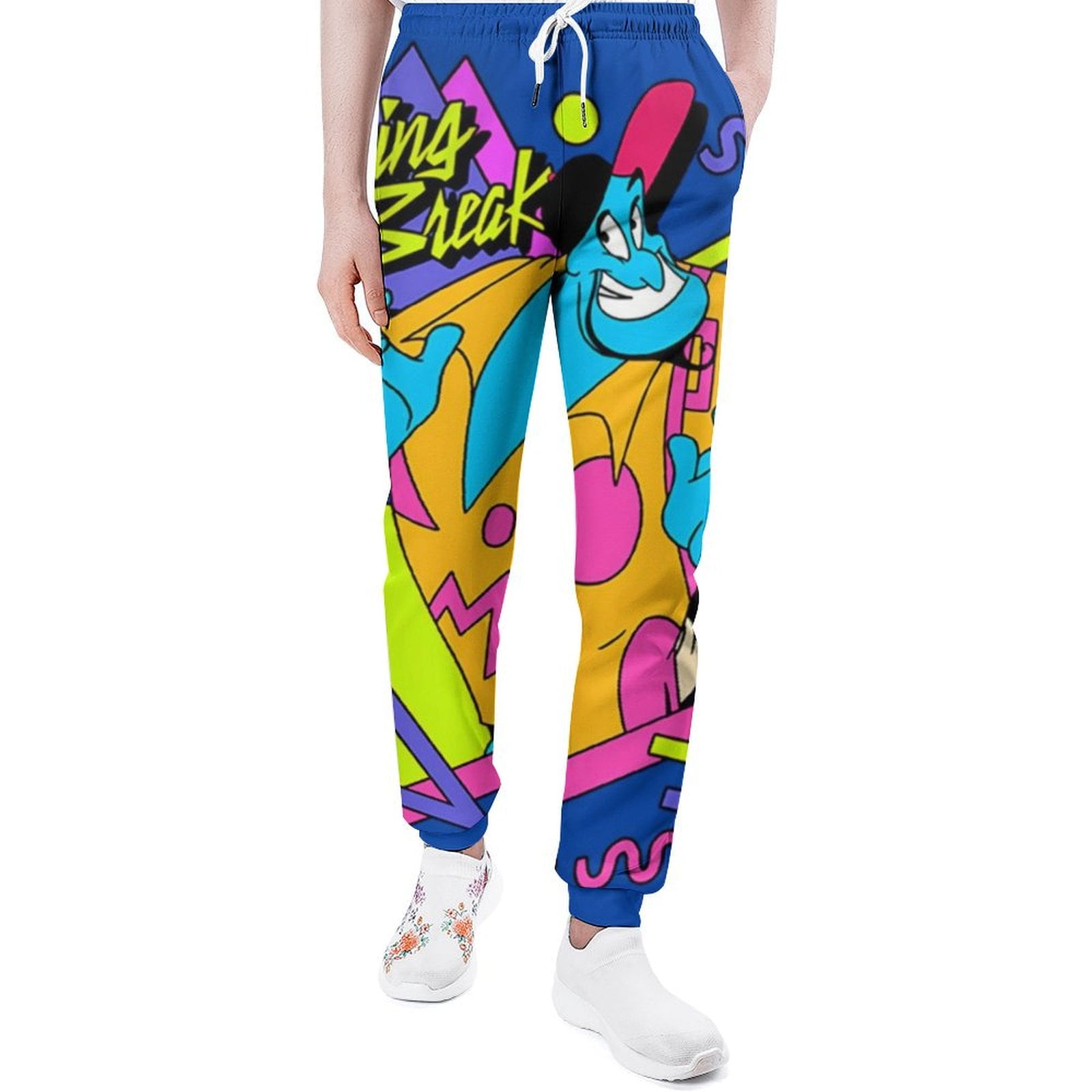 Aladdin Retro Genie Sweatpants for Men,Track Pants Casual 3D Print Wide ...
