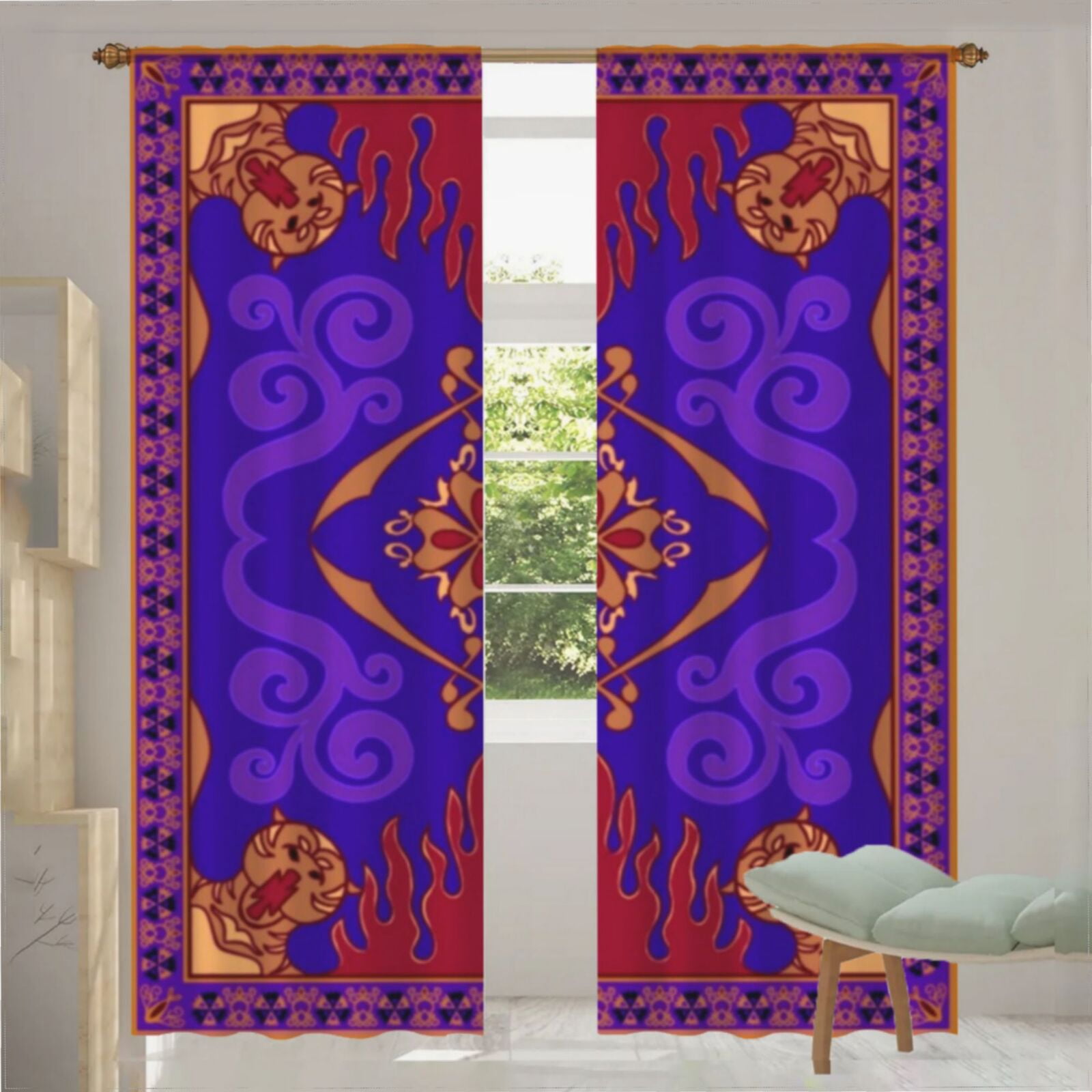 Aladdin'S Magic Lamp Sheer Window Curtains for Living Room Kitchen ...