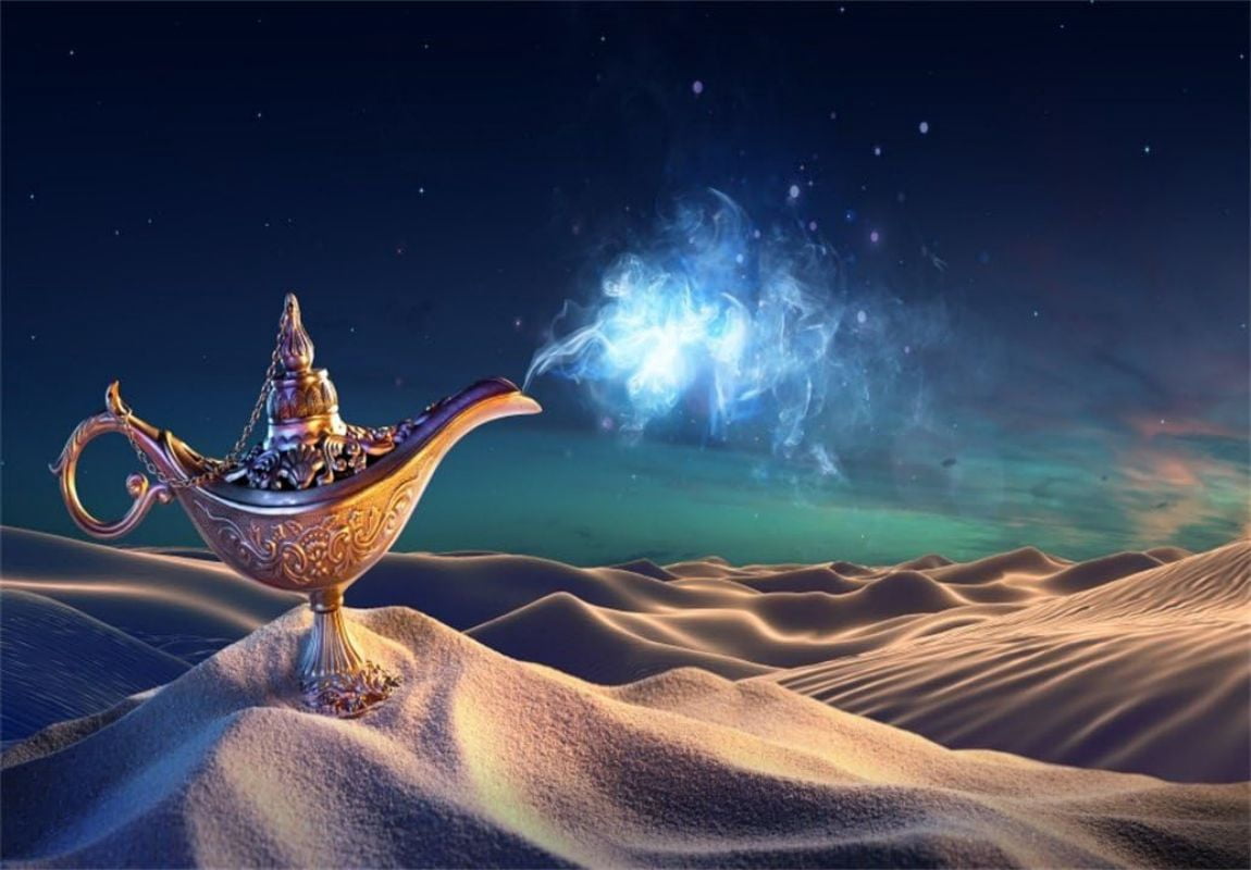 Aladdin's Lamp Photography Backdrop Magic Wish Mysterious Desert Night ...
