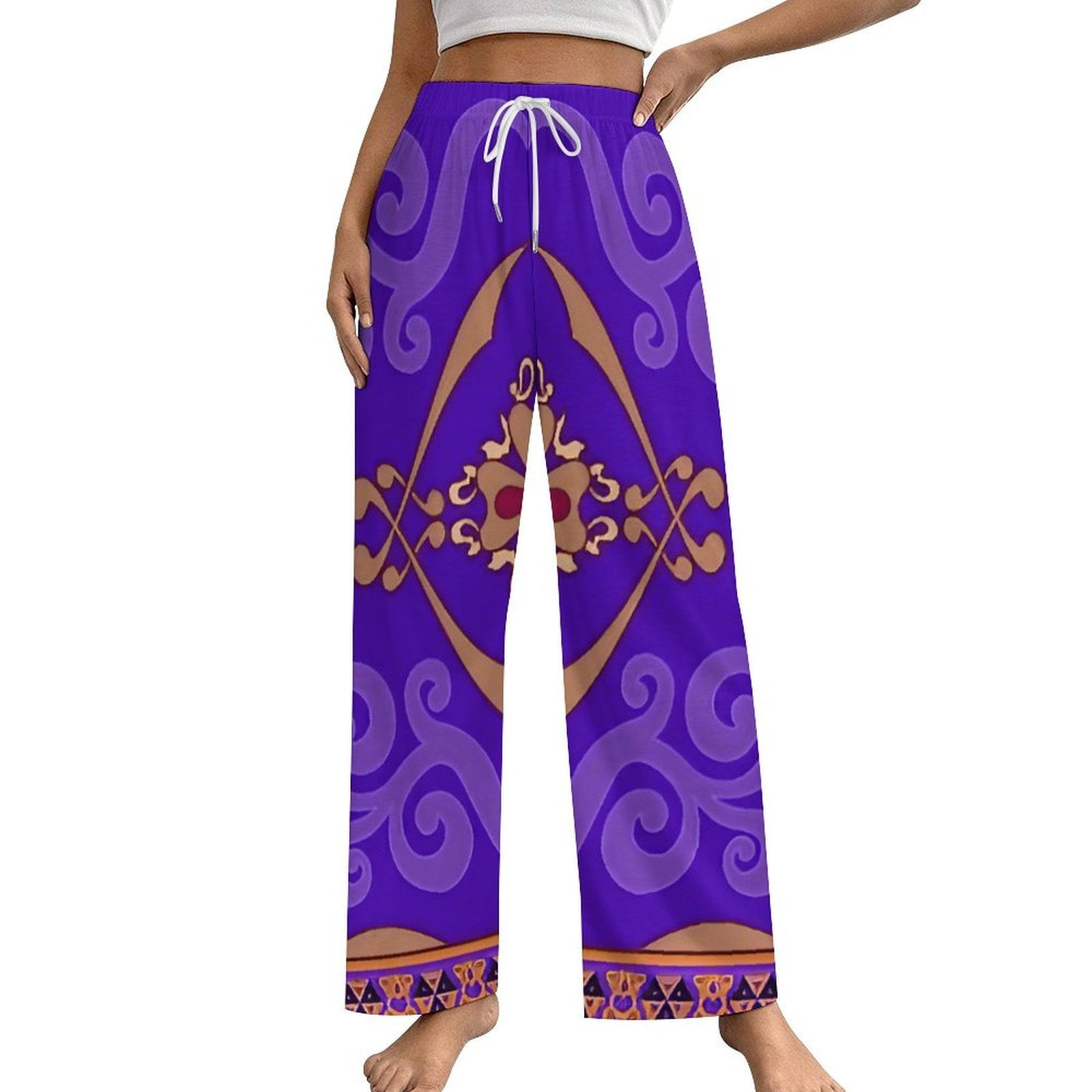 Aladdin's Magic Lamp Pajamas For Women Loose Retro Night Pajama Pants ...