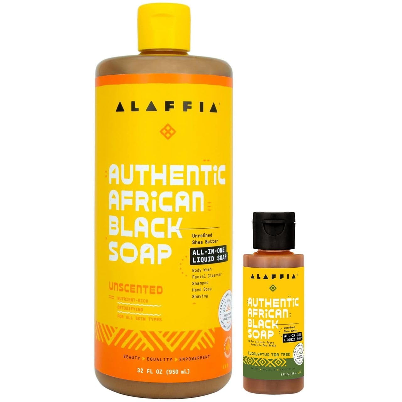 Alaffia African Black Soap Variety 2-Pack –?All-In-One Liquid Soap ...