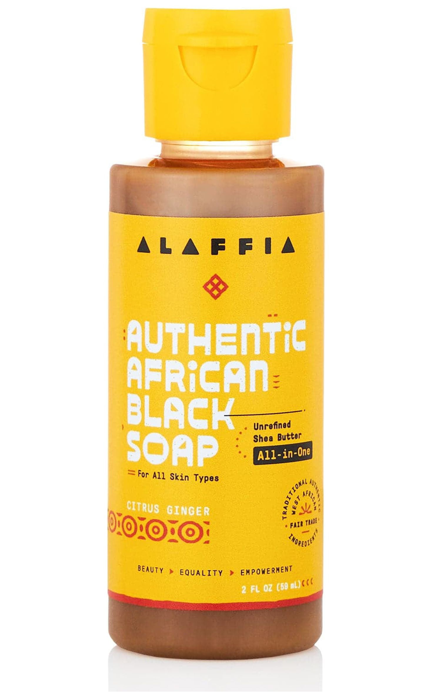 Alaffia Authentic African Black Soap All-in-One, Citrus Ginger 2 fl oz ...